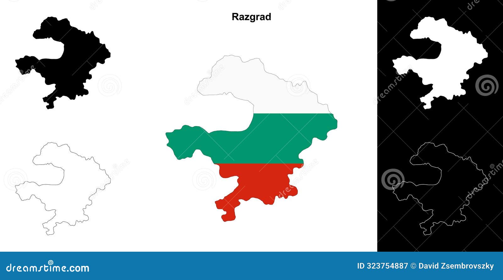 Razgrad outline map stock illustration. Illustration of boundaries ...