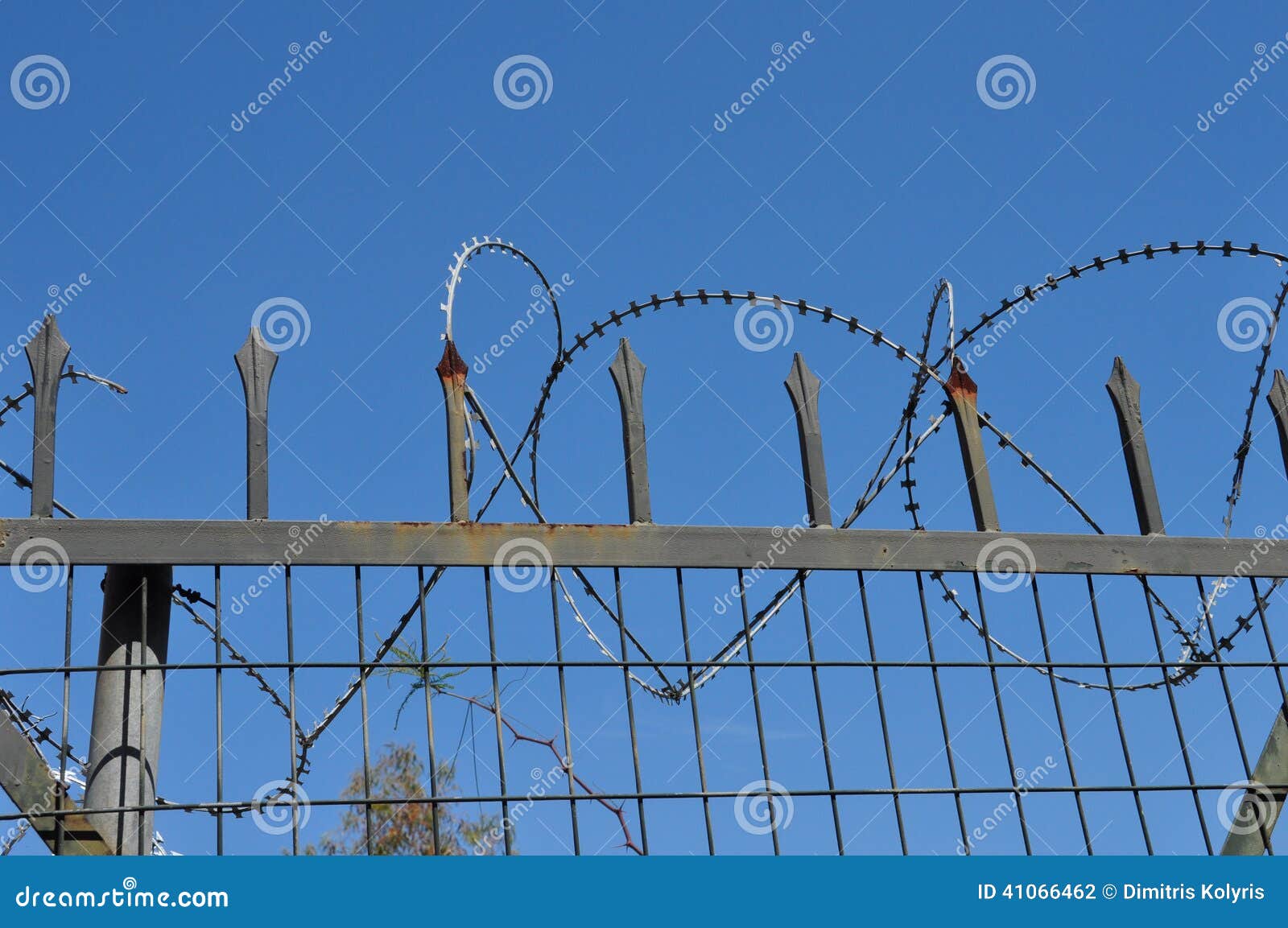 Razor barbed wire stock photo. Image of barb, property - 41066462