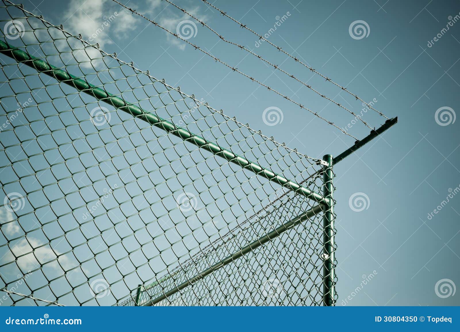 Razor and Barbed Wire Fence Stock Photo - Image of protection, design ...