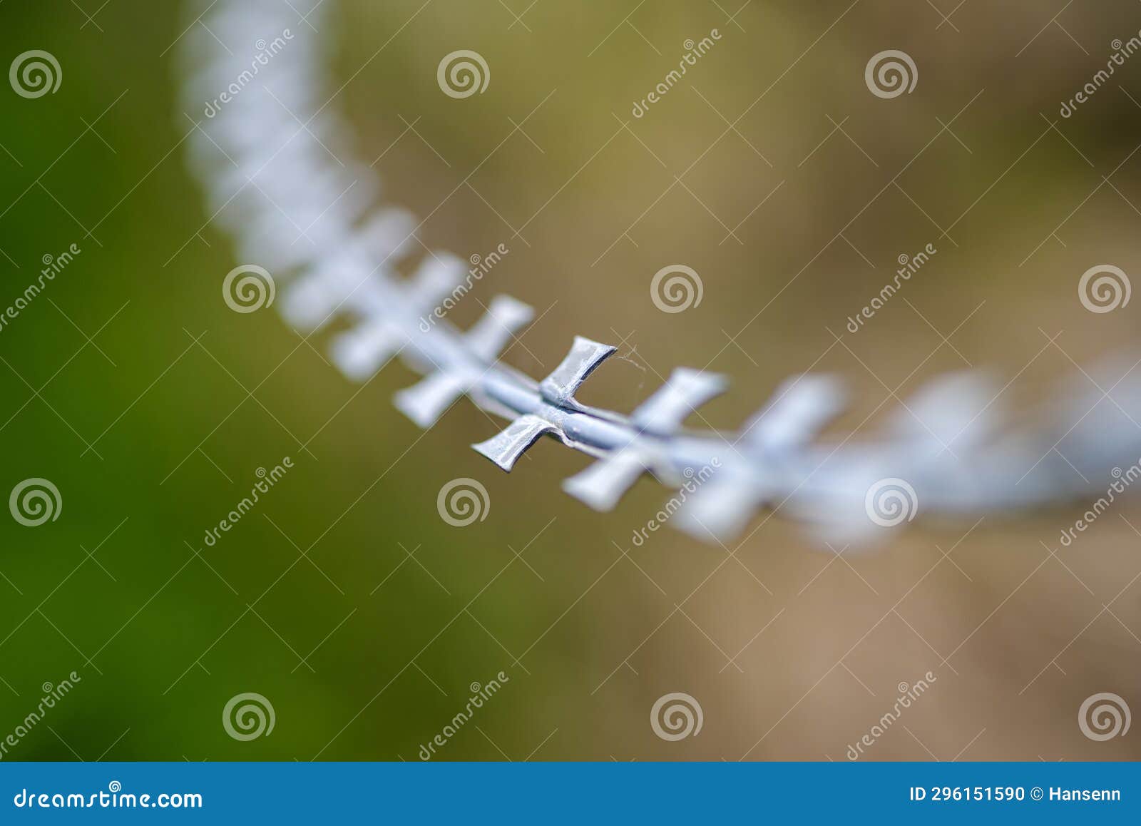 Razor blade barbed wire stock photo. Image of fence - 296151590