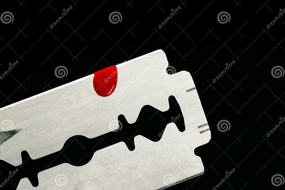 Razor Blade with Blood stock image. Image of blood, droplet - 28595153