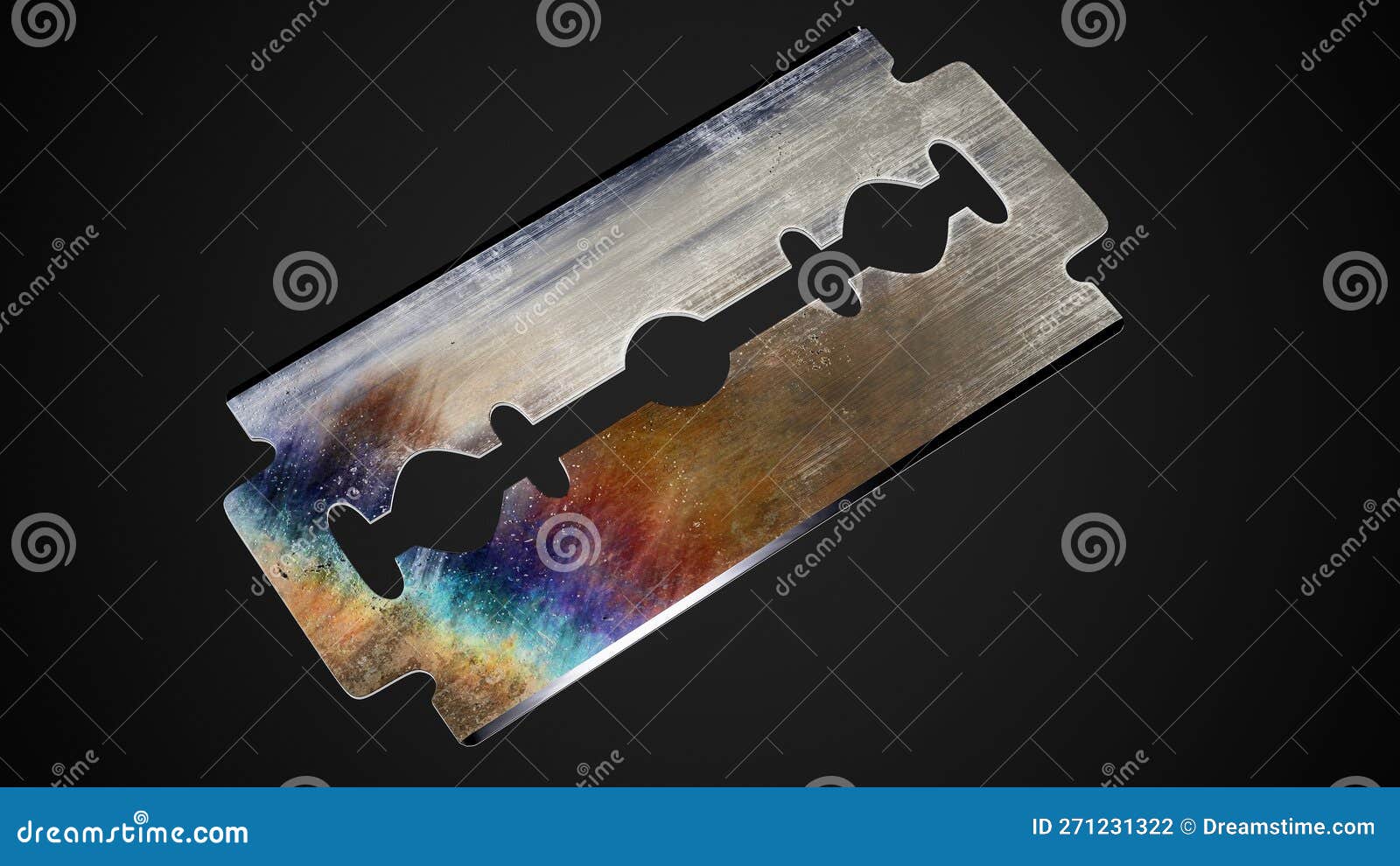 Razor Blade Cuts the Paper 3d Render Stock Illustration - Illustration ...