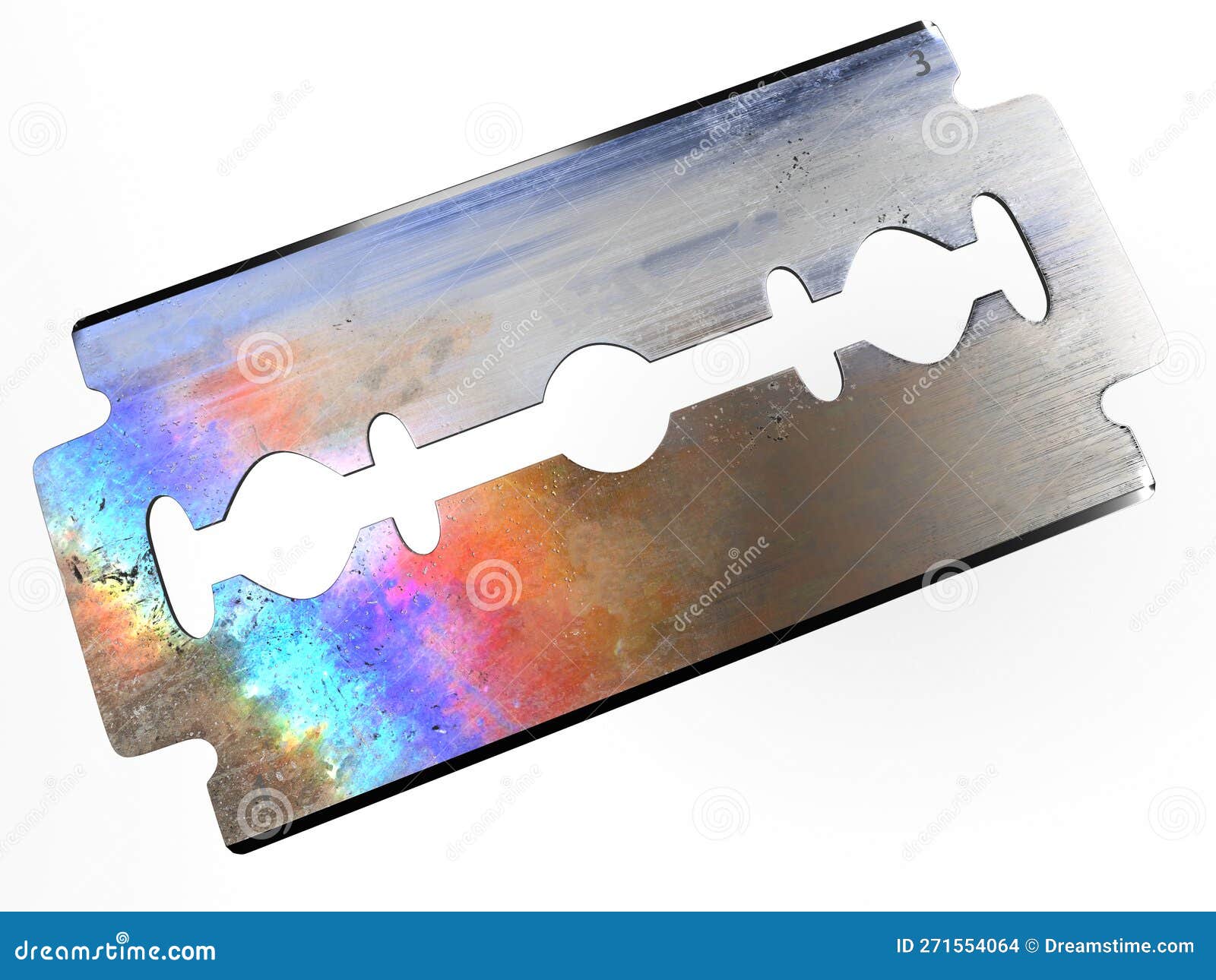 Razor Blade Cuts the Paper 3d Render Stock Illustration - Illustration ...