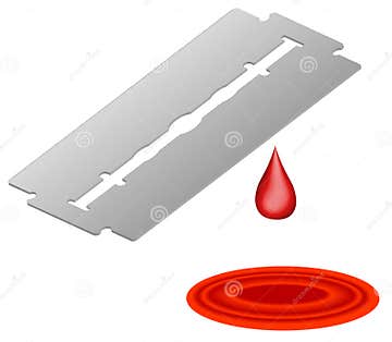 Razor blade dripping blood stock illustration. Illustration of razor ...