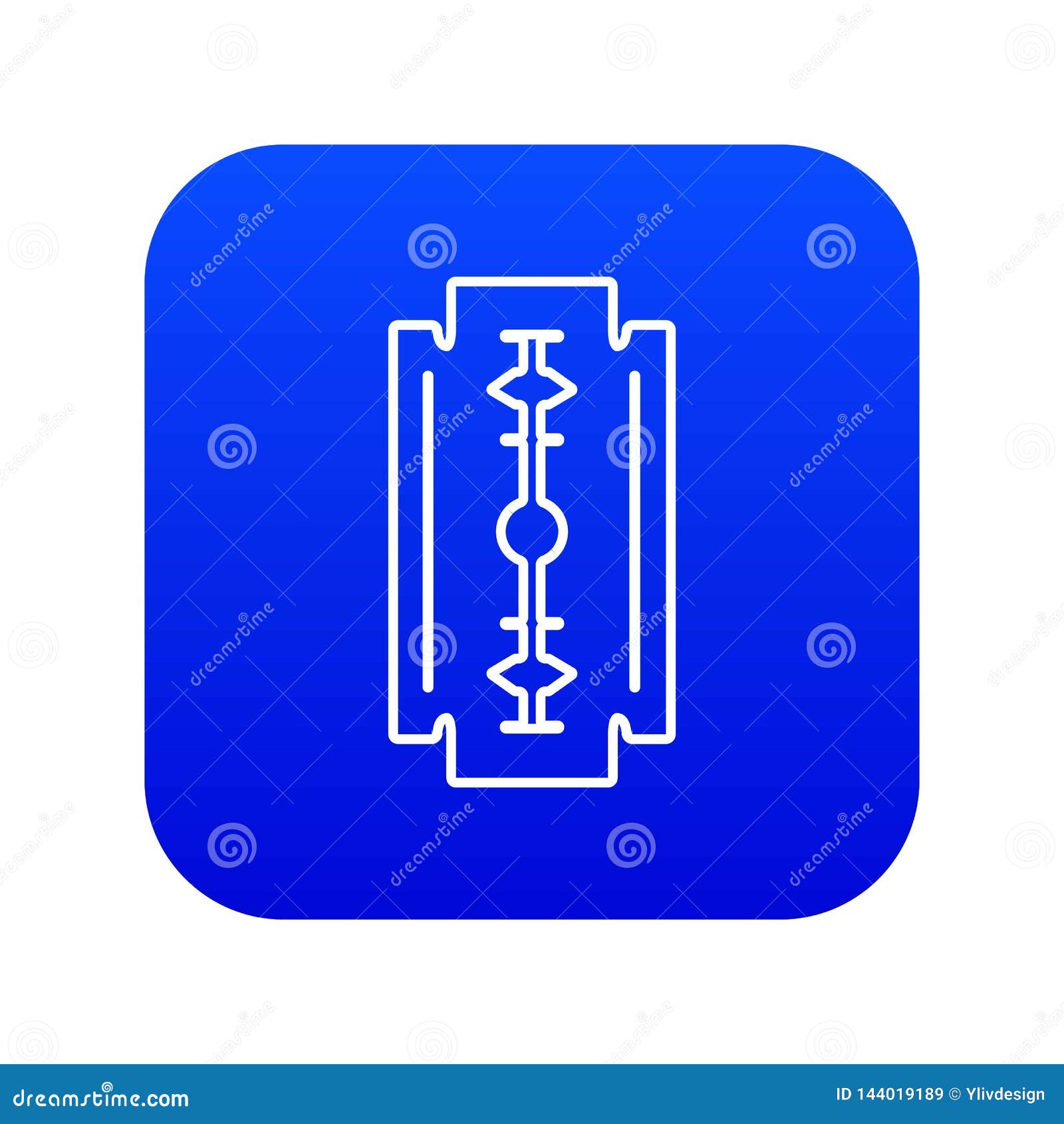 Razor Blade Icon Blue Vector Stock Vector - Illustration of hairstyle ...