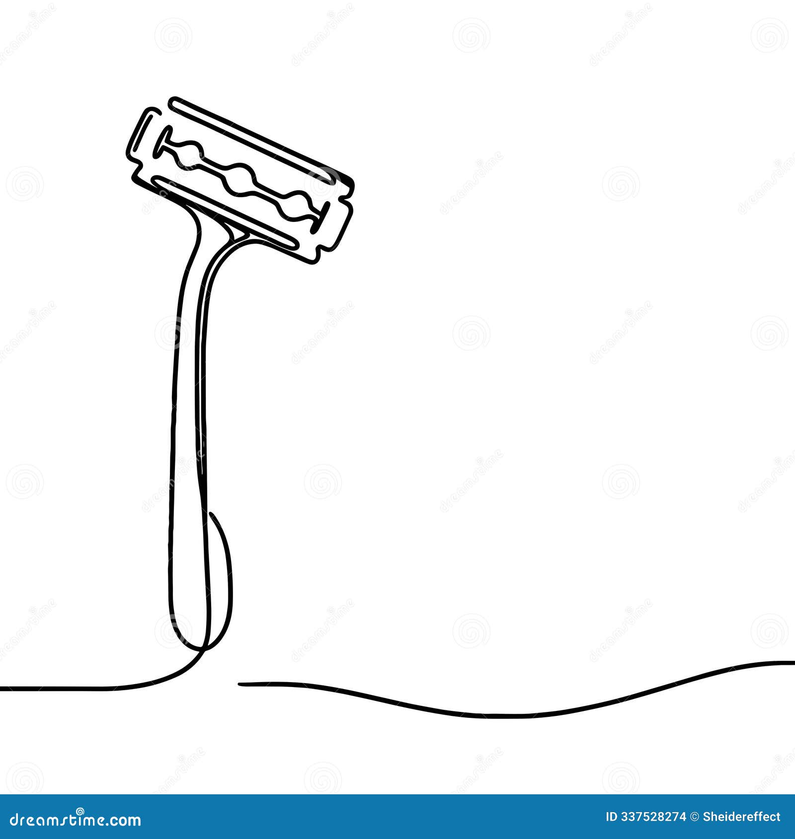 A Razor Blade is Shown in a Black and White Drawing Stock Illustration ...