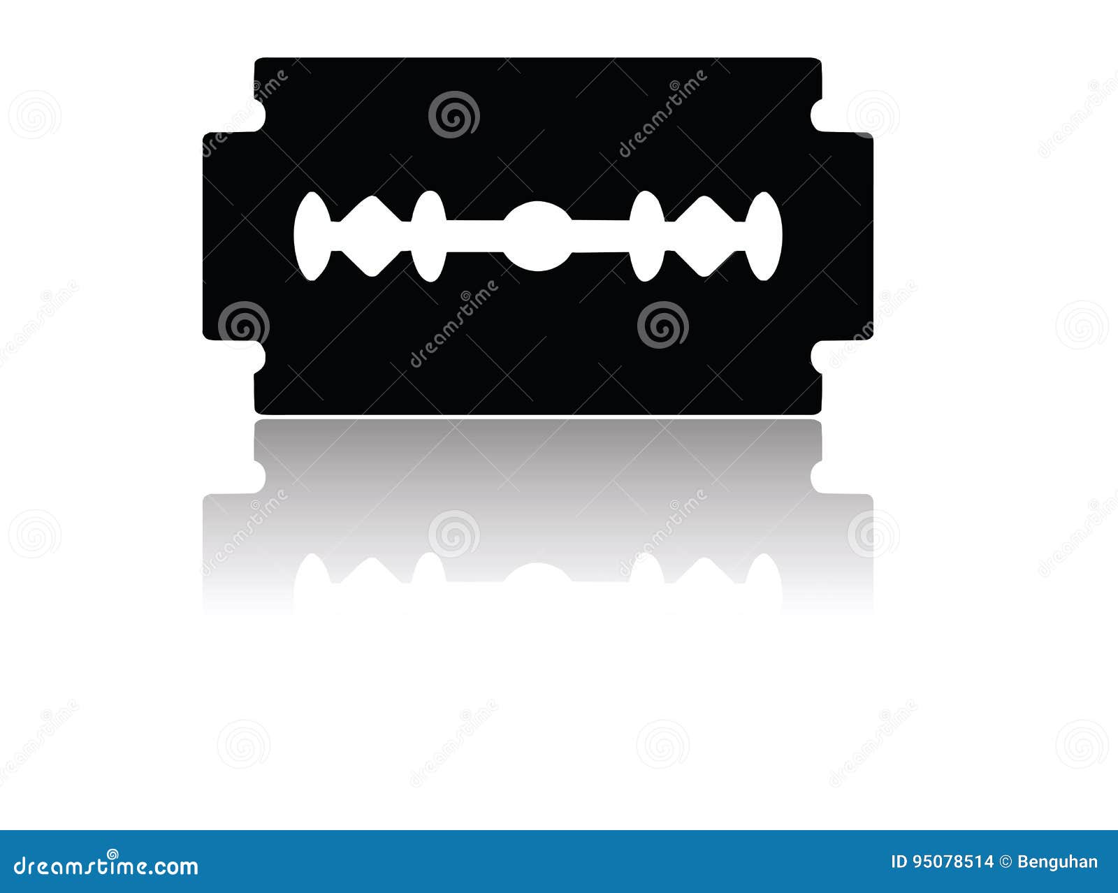 Razor Blade Silhouette on White Background Stock Vector - Illustration ...