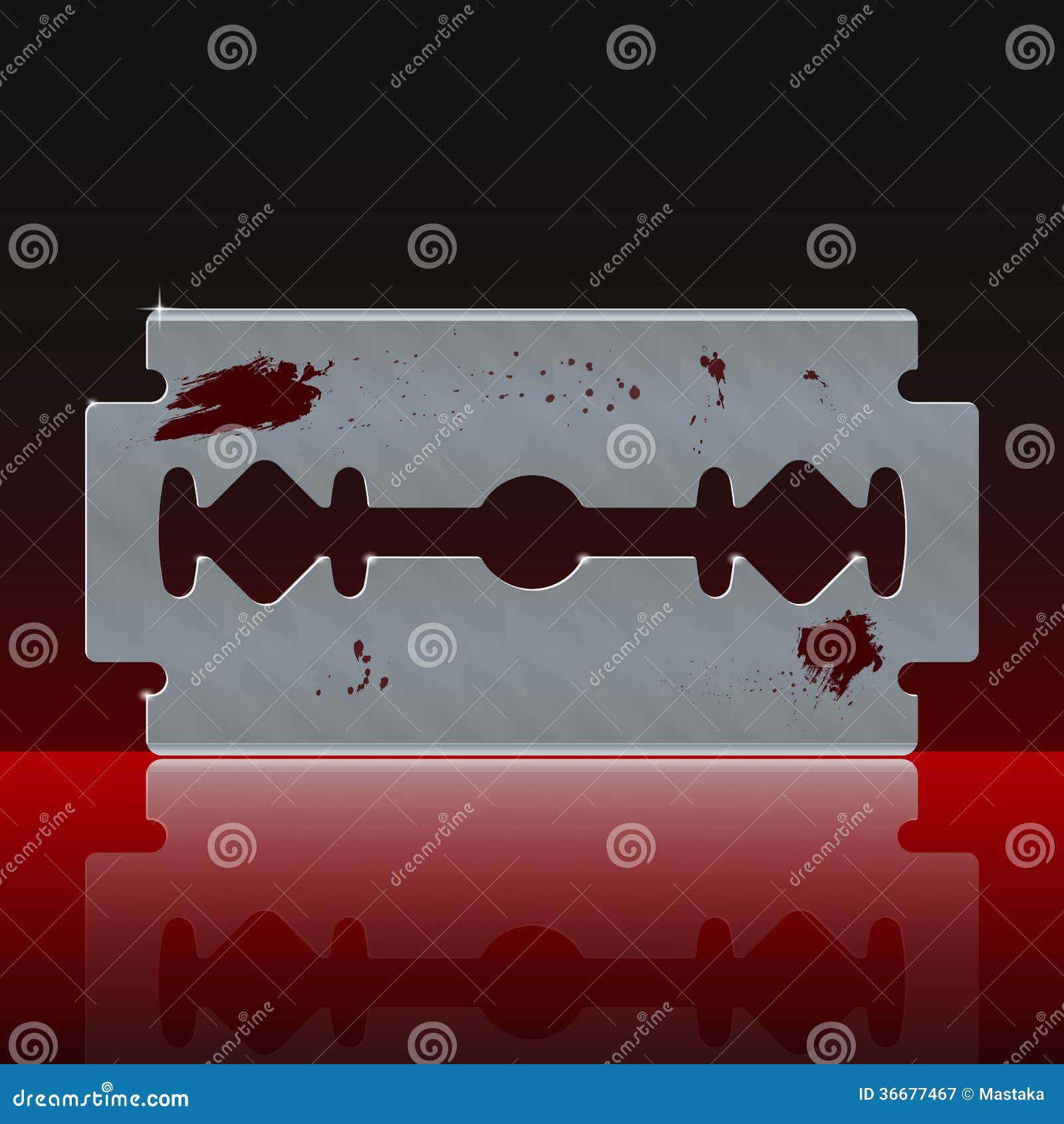 Razor Blade Stained with Blood Stock Vector - Illustration of ...