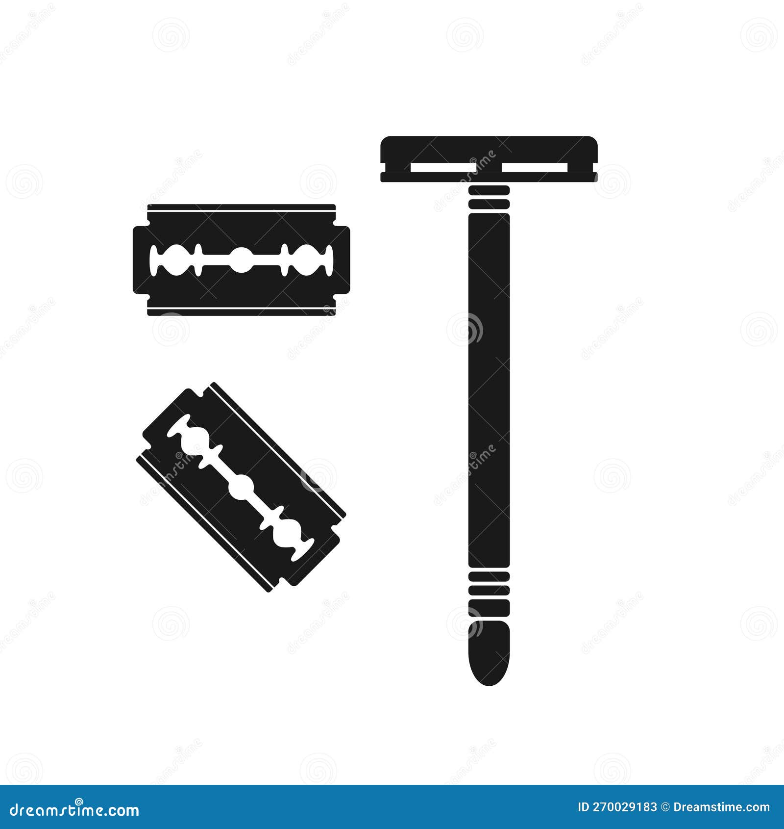 Razor and Blades Icon. Shaving Tools Stock Vector - Illustration of ...