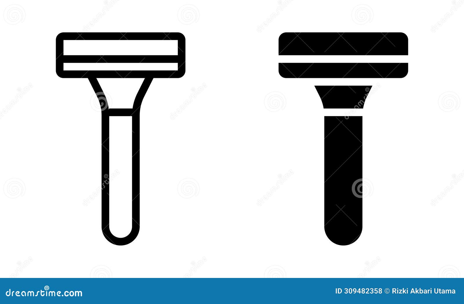 Razor Icon with Outline and Glyph Style. Stock Vector - Illustration of ...