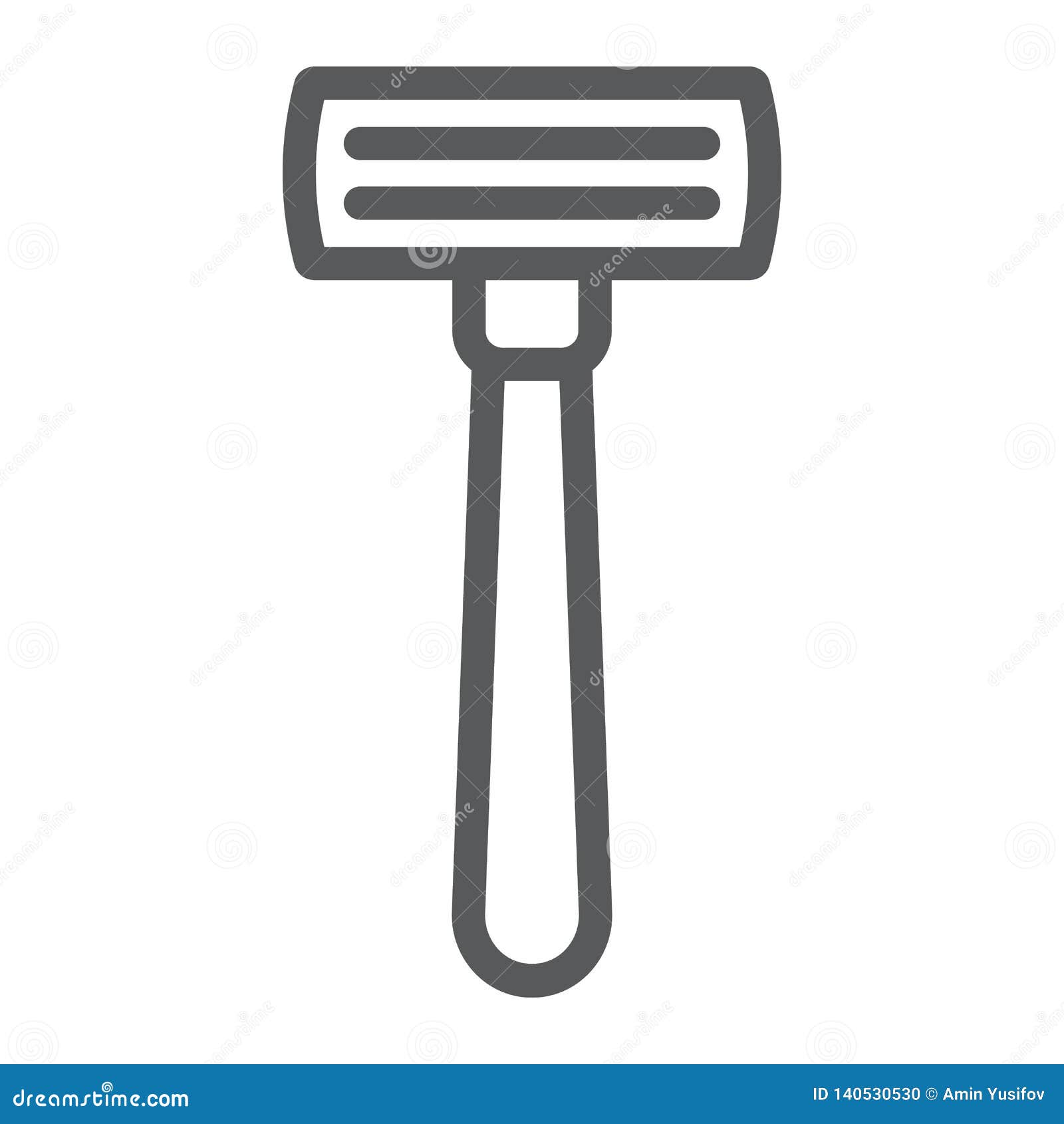Razor Line Icon, Barber and Blade, Shaver Sign, Vector Graphics, a ...