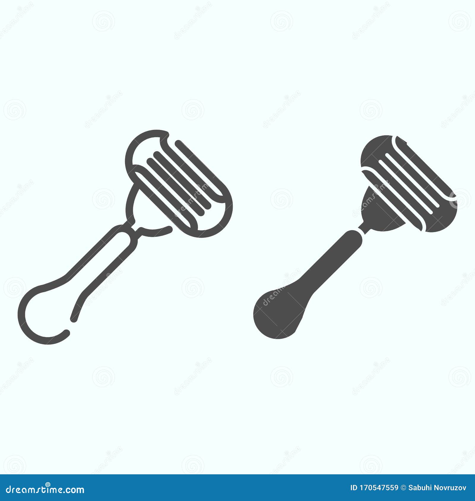 Razor Line and Solid Icon. Shaver Vector Illustration Isolated on White ...