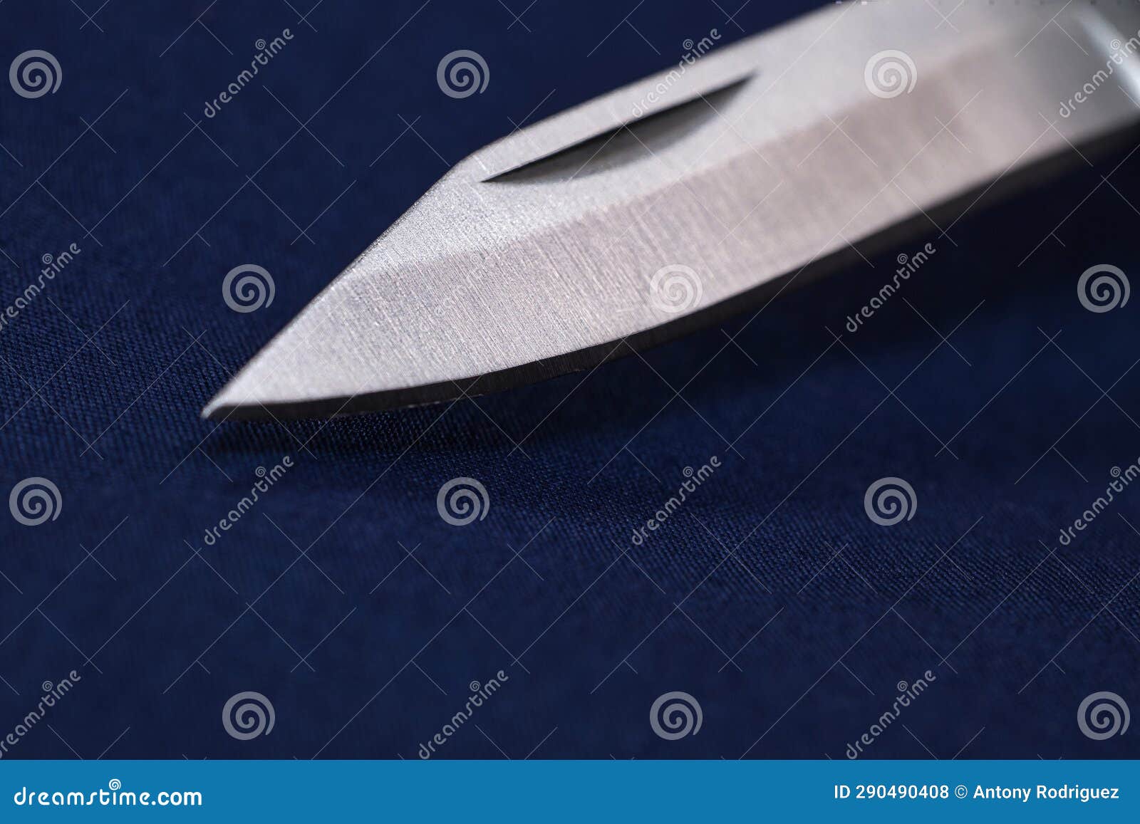 Razor-sharp Knife Blade and Its Piercing Point. Cutlery Close-Up Stock ...
