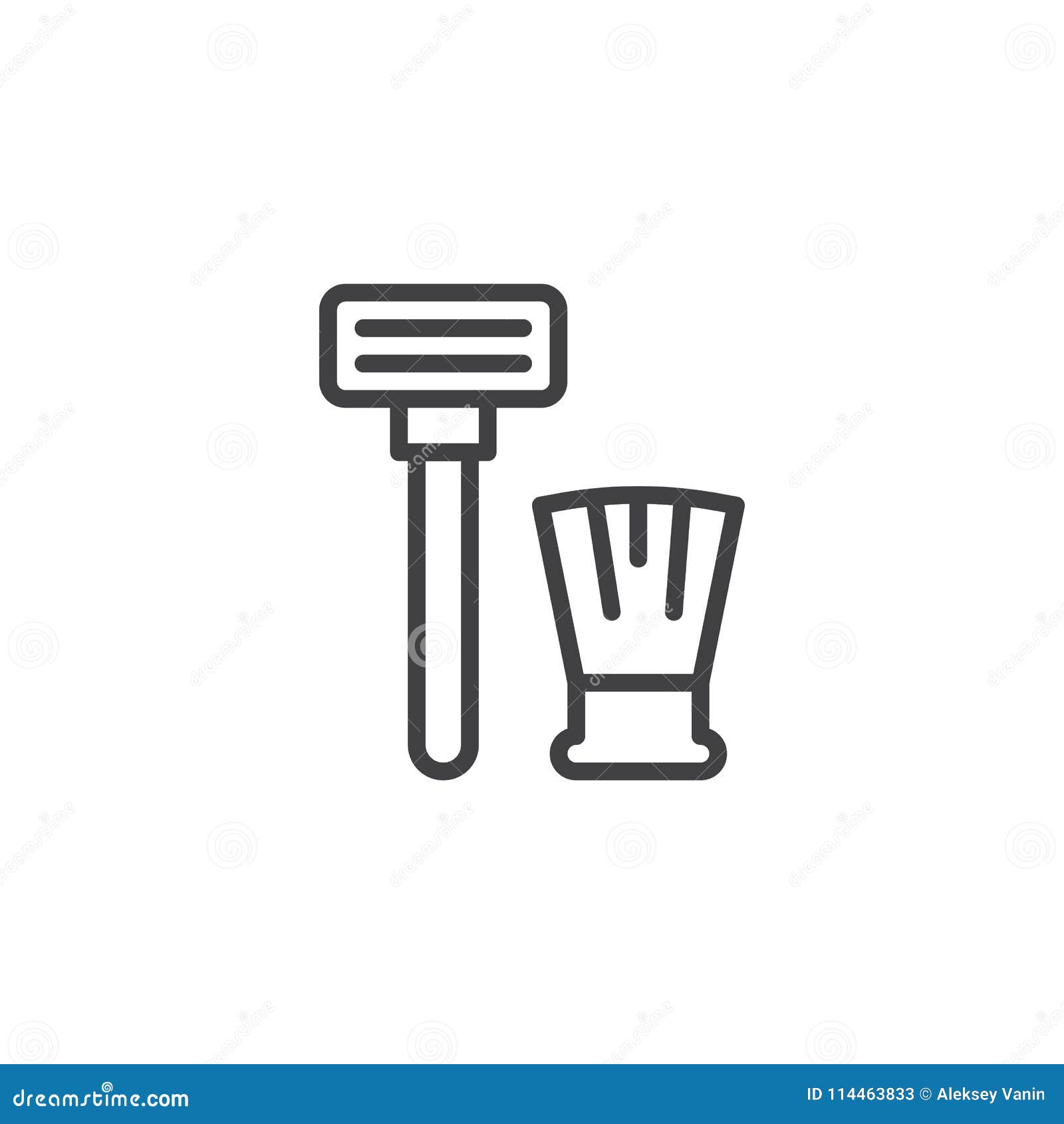 Razor and Shaving Brush Outline Icon Stock Vector - Illustration of ... Razor and Shaving Brush Outline Icon Stock Vector - Illustration of ...