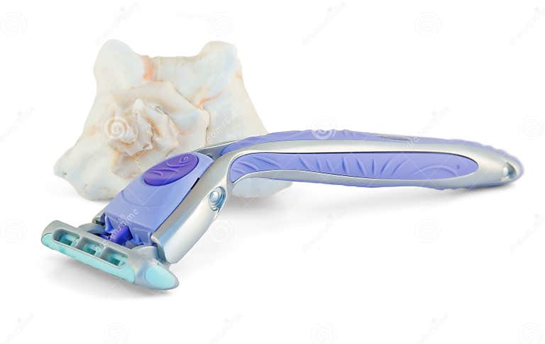 Razor and Shell stock image. Image of hygiene, shave, isolated - 4518557