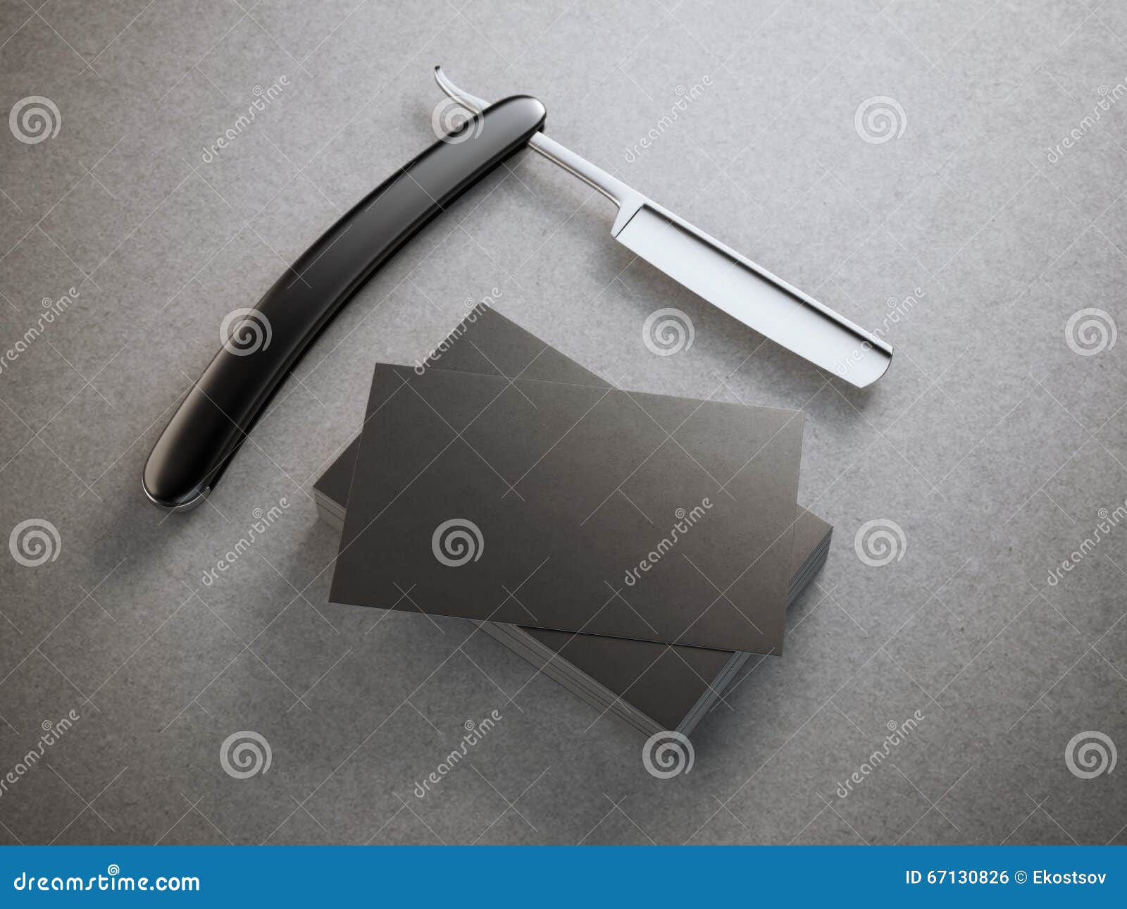 Razor with Stack of Business Cards Stock Photo - Image of corporate ...