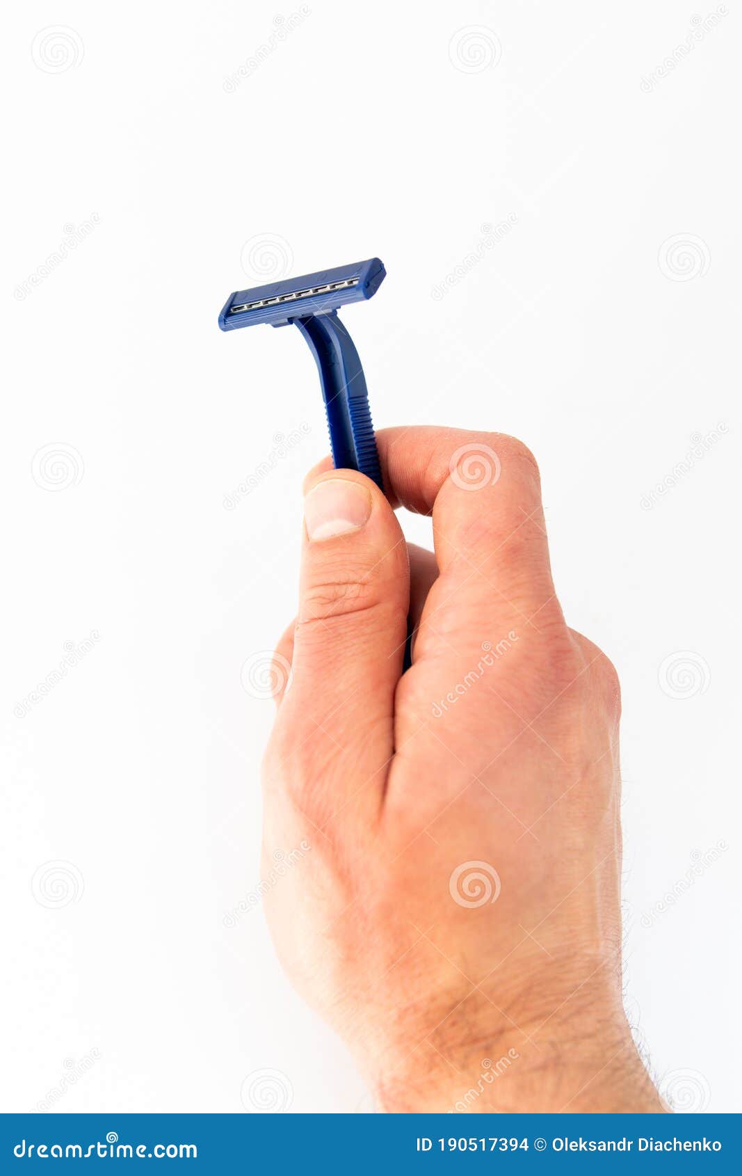 Razor on a White Background in Hand Stock Photo - Image of health ...