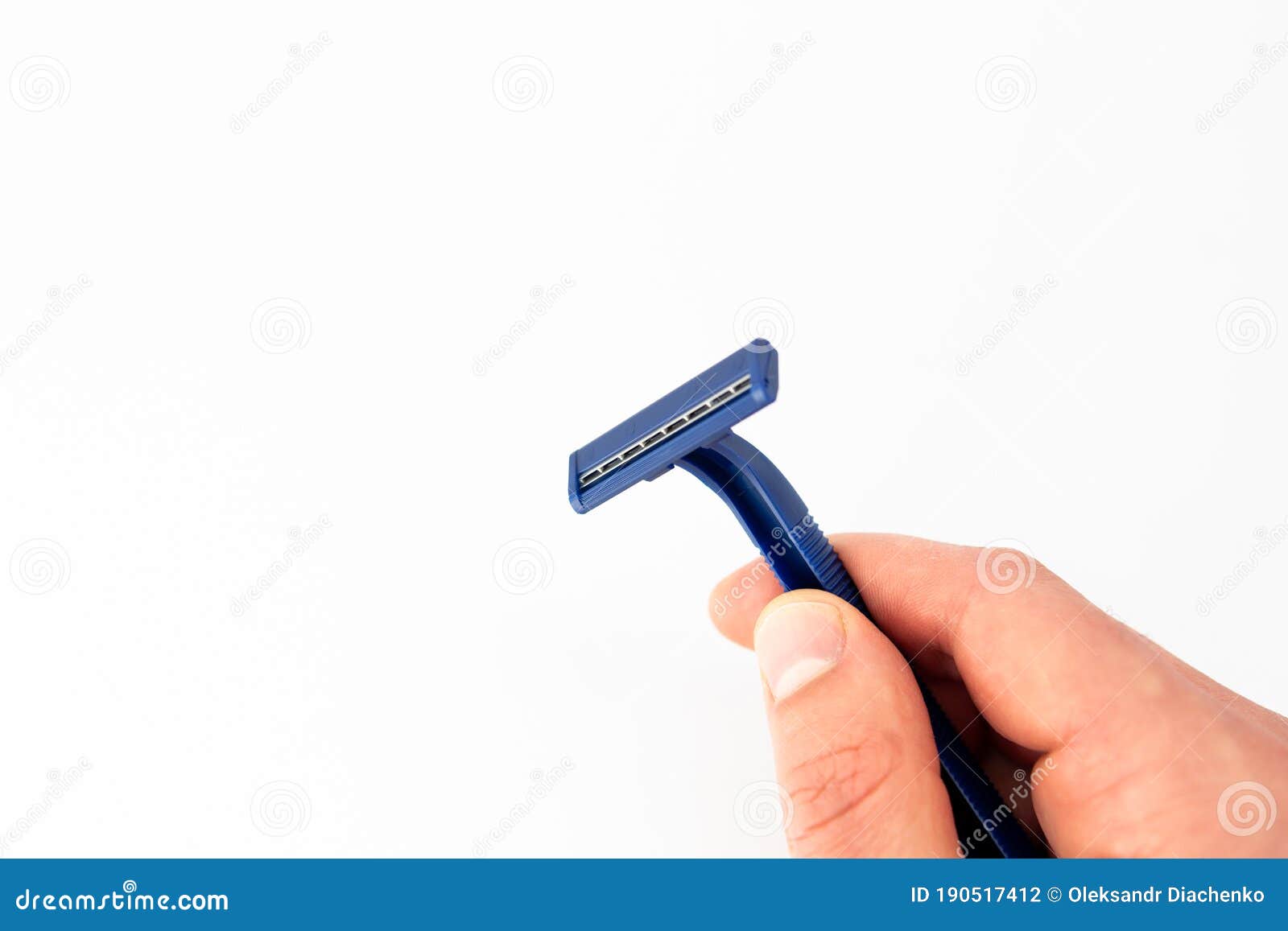 Razor on a White Background in Hand Stock Photo - Image of human, shape ...