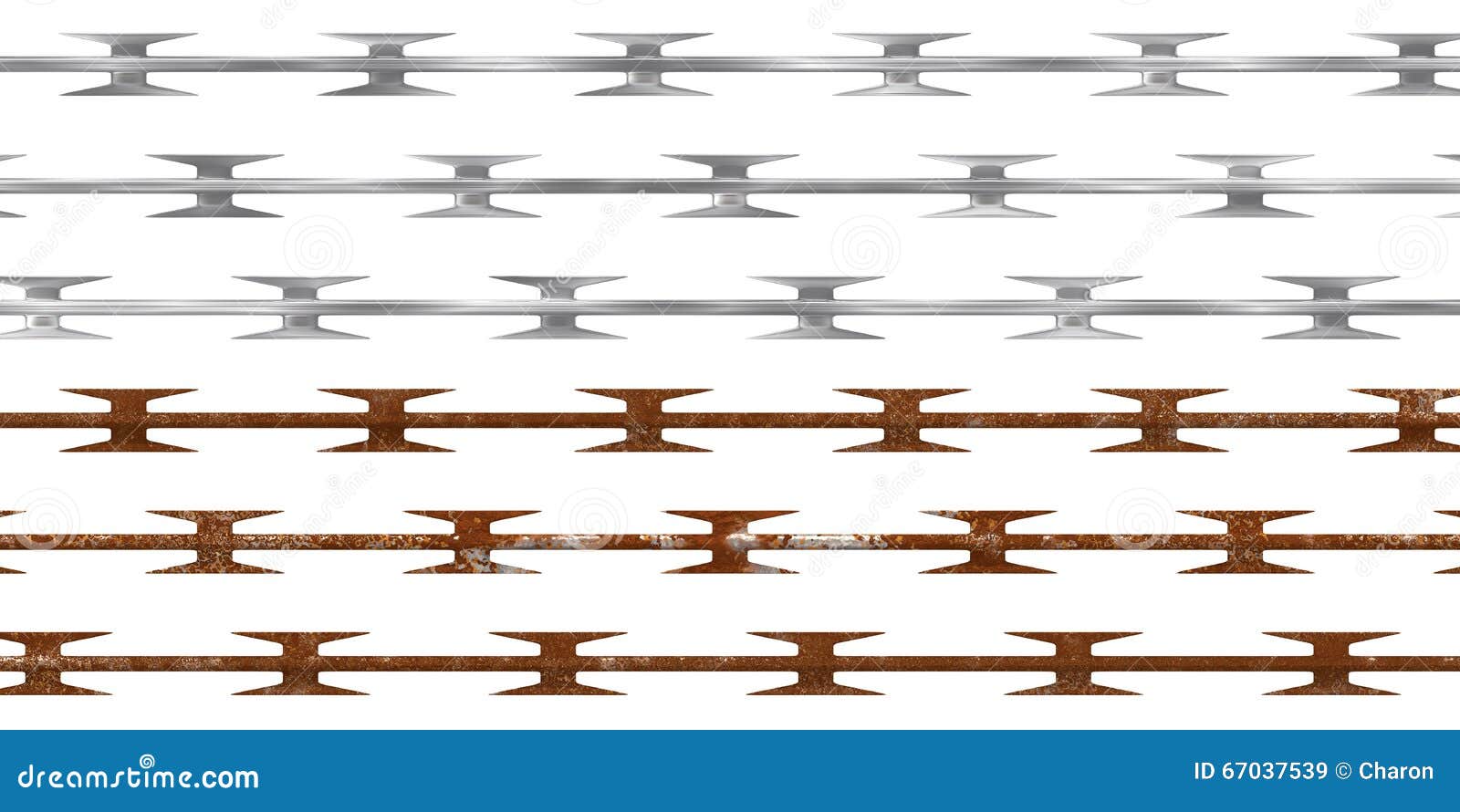 Razor Wire Barbed Isolated Seamless Stock Image - Illustration of cruel ...