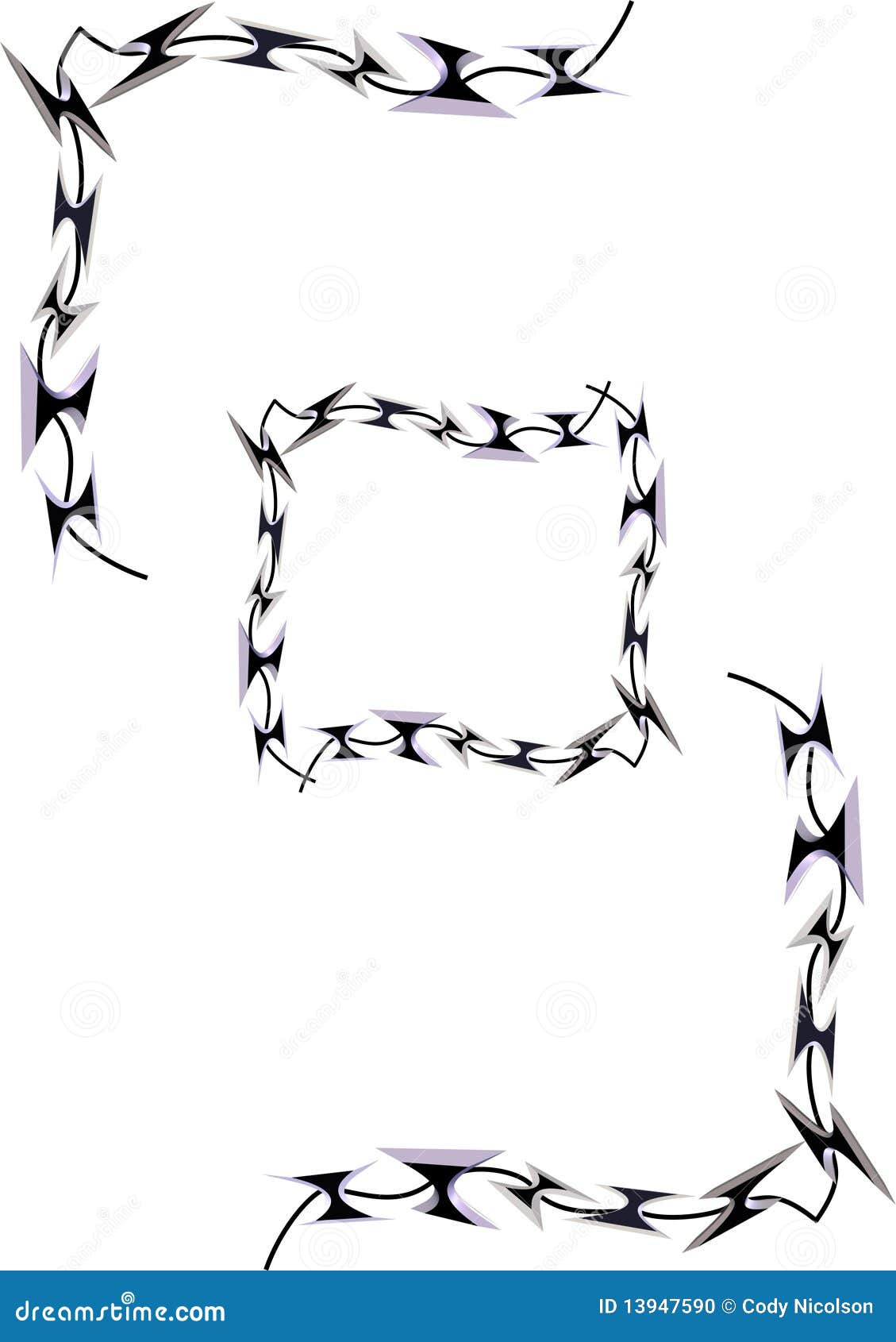 Razor wire frame in 3d stock illustration. Illustration of black - 13947590