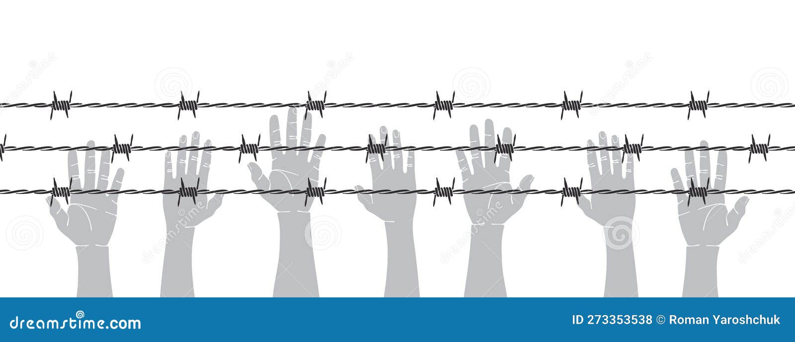 Razor Wire Human Hands. Barbed Wire and Hands Stock Illustration ...