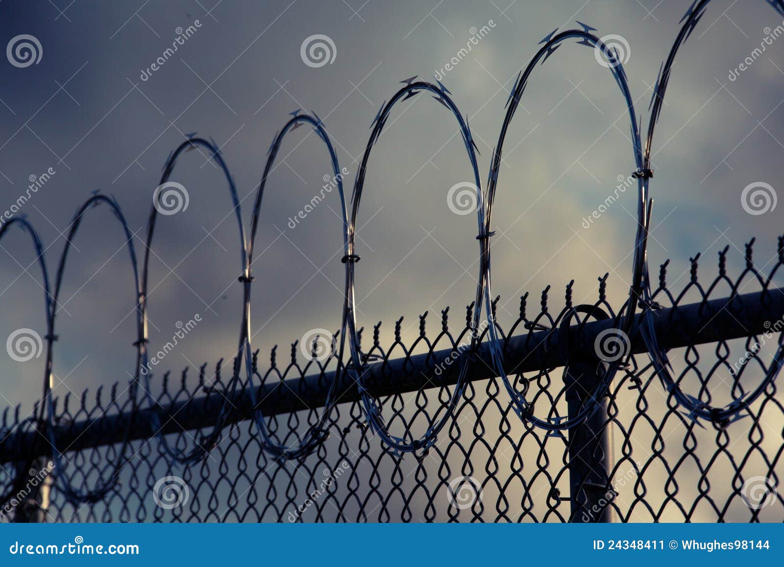 Razor Wire on a Prison Fence Stock Image - Image of wire, razor: 24348411