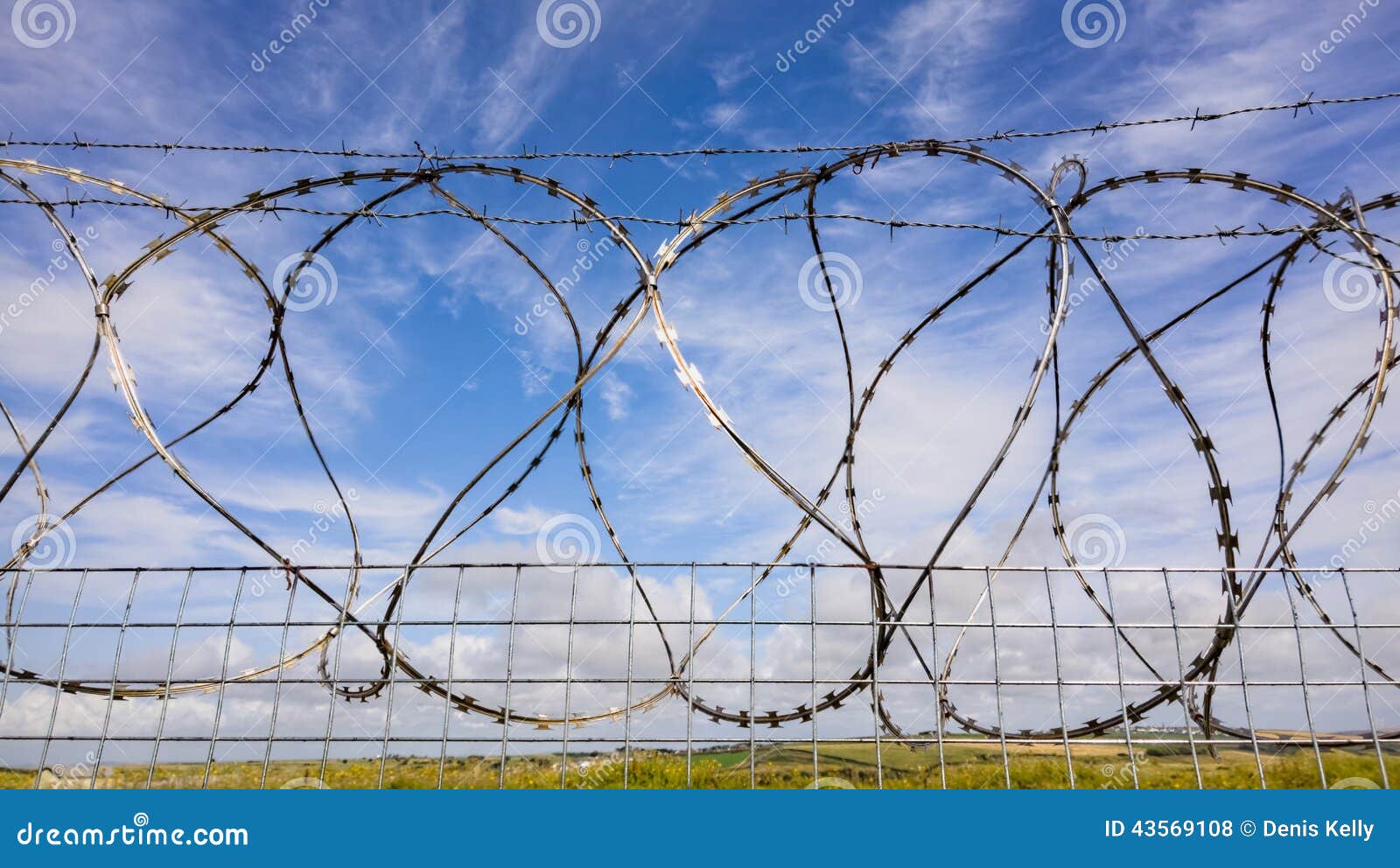 Razor Wire Security Fence stock photo. Image of wire - 43569108