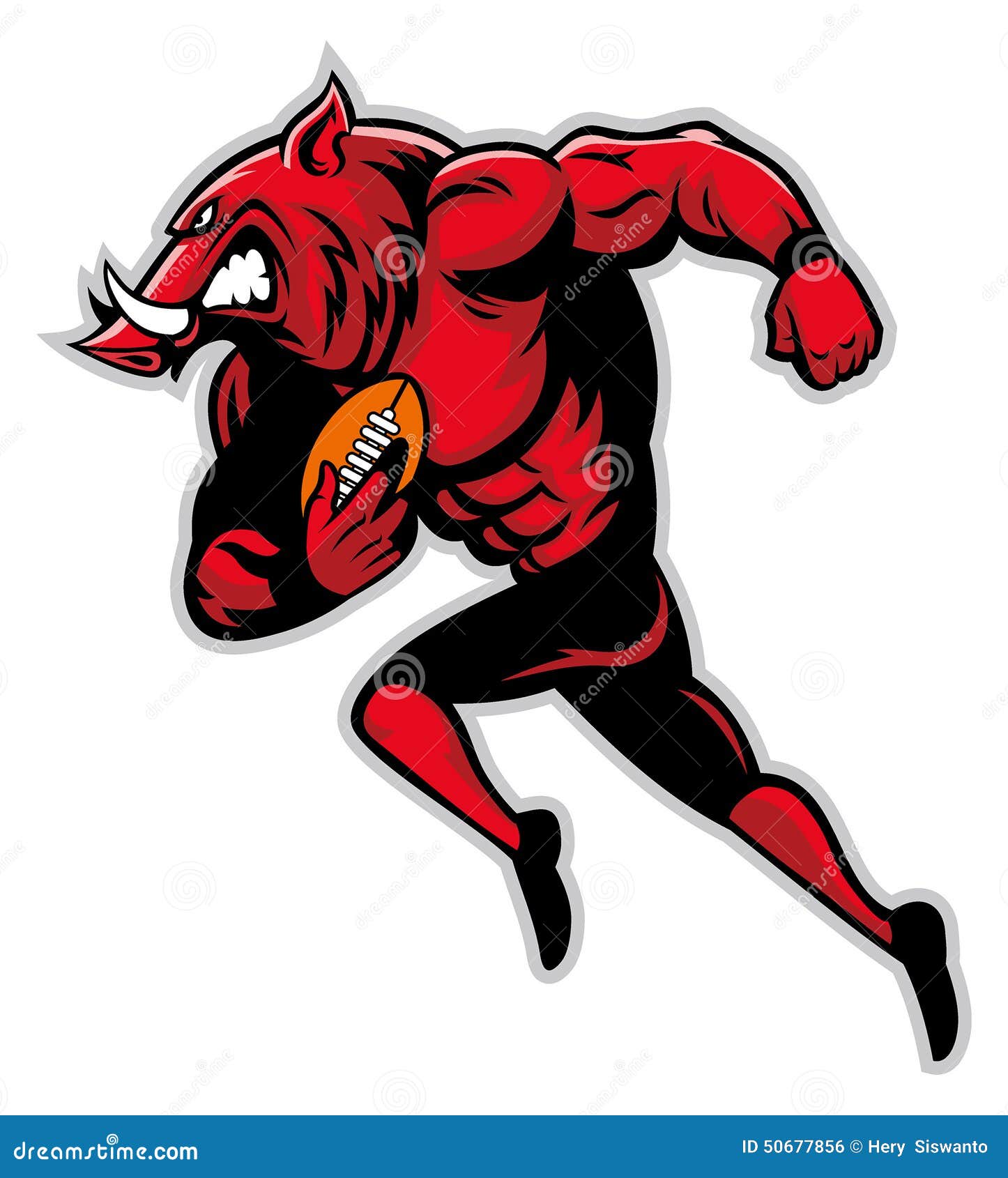 Razorback football mascot stock vector. Illustration of courage - 50677856