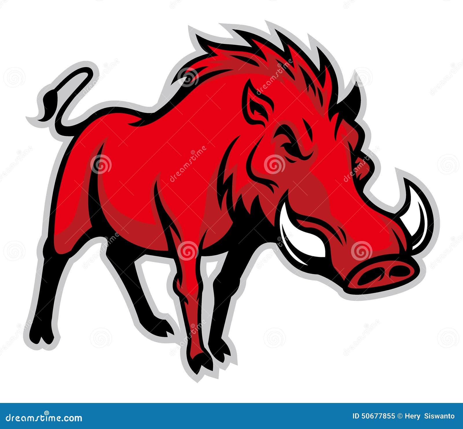 Razorback Mascot Sport Esport Logo Design Vector Illustration ...