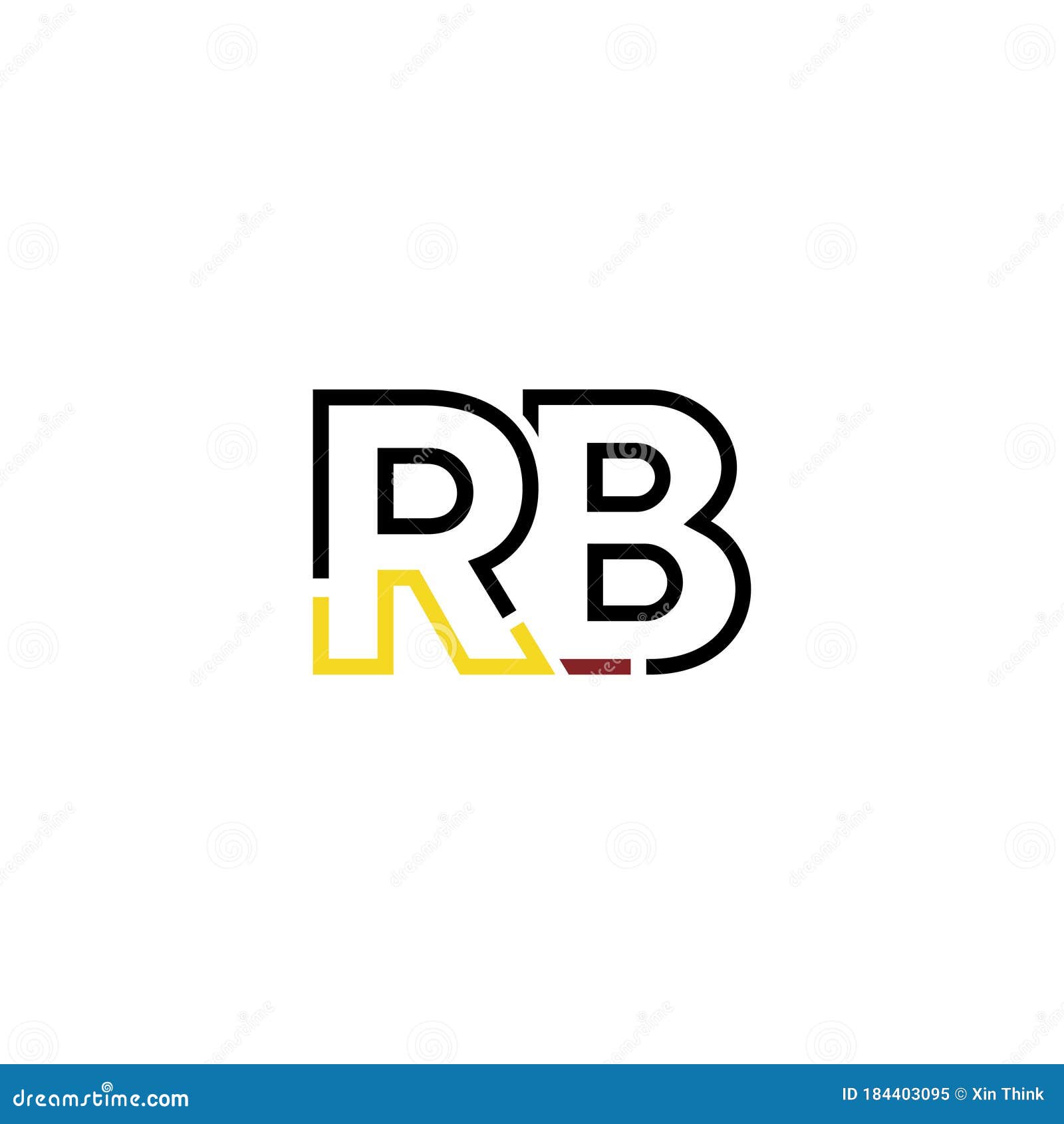 RB Letter Logo Icon Design Template Elements Stock Illustration ...