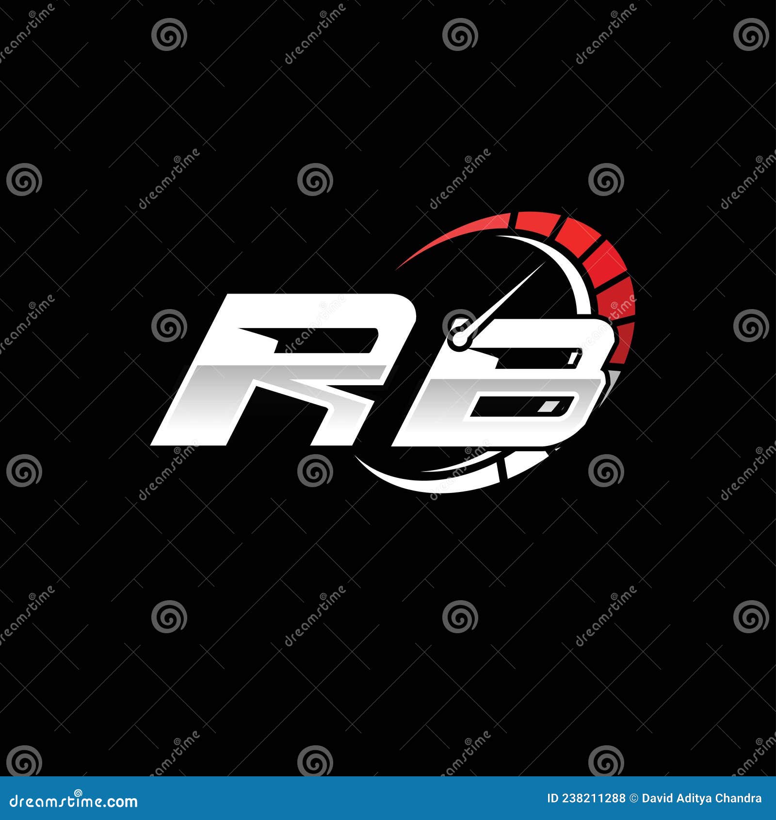 RB Logo Letter Speed Meter Racing Style Stock Vector - Illustration of ...