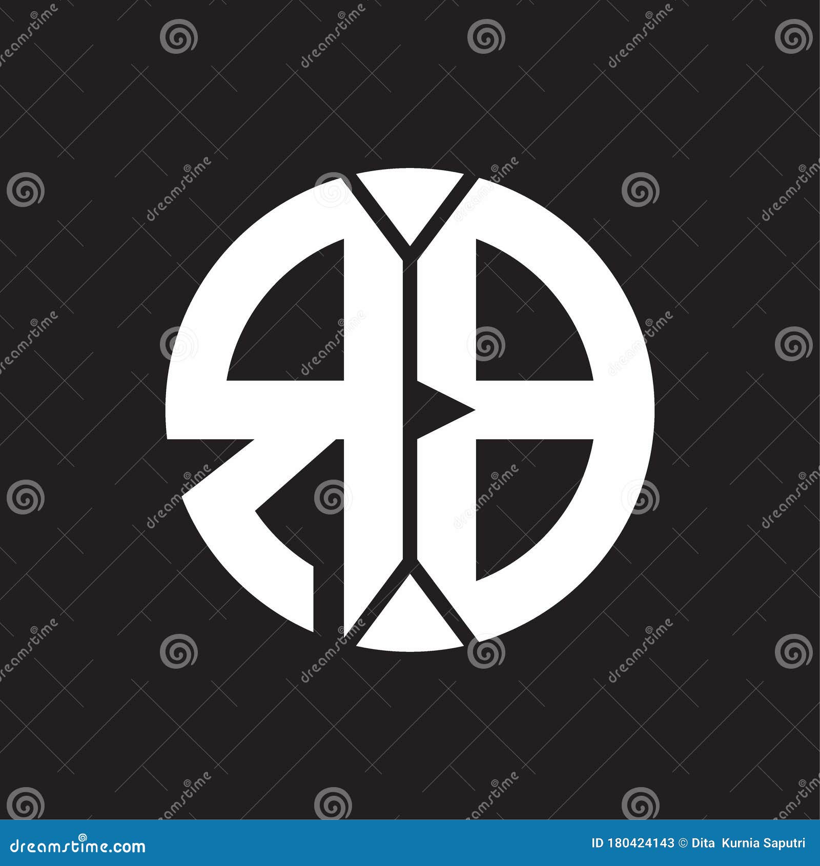 RB Logo Monogram with Piece Circle Ribbon Style Stock Vector ...