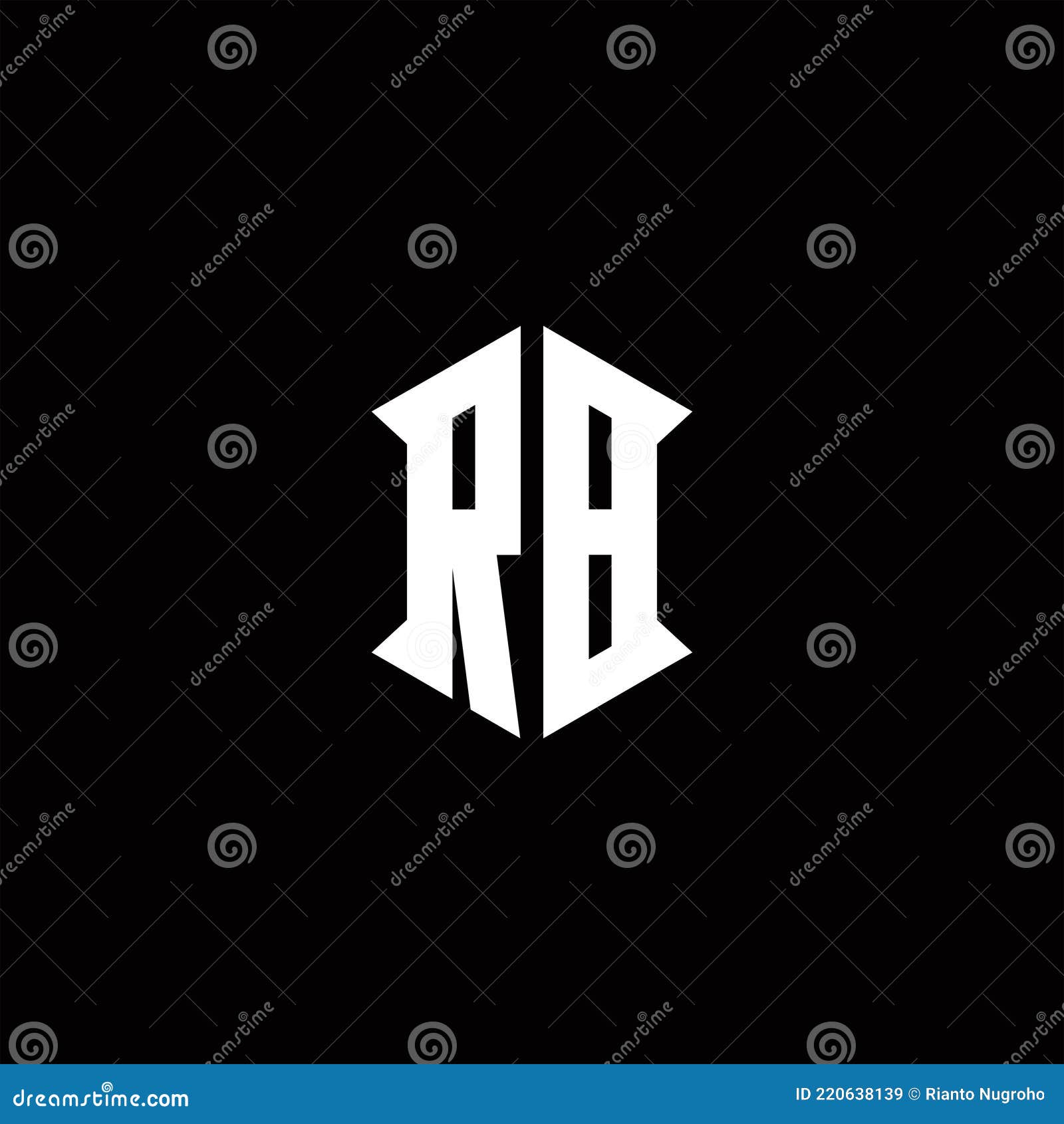 RB Logo Monogram with Shield Shape Designs Template Stock Vector - Illustration of concept ...