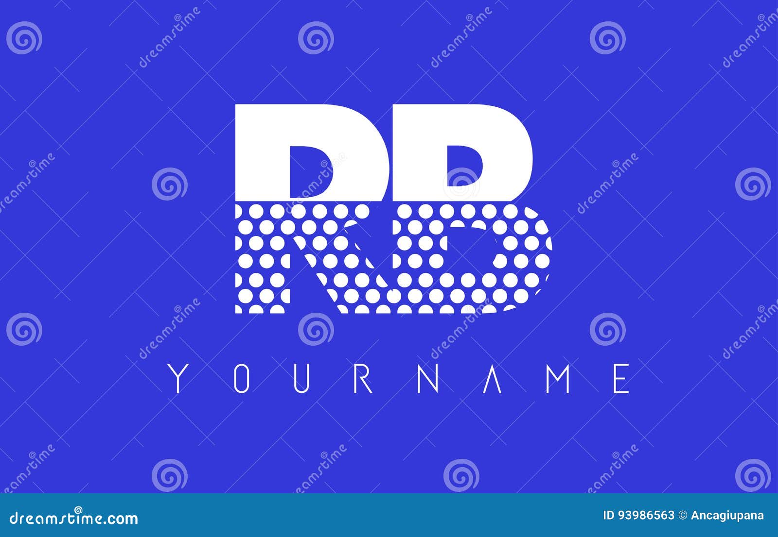 RB R B Dotted Letter Logo Design with Blue Background. Stock Vector ...