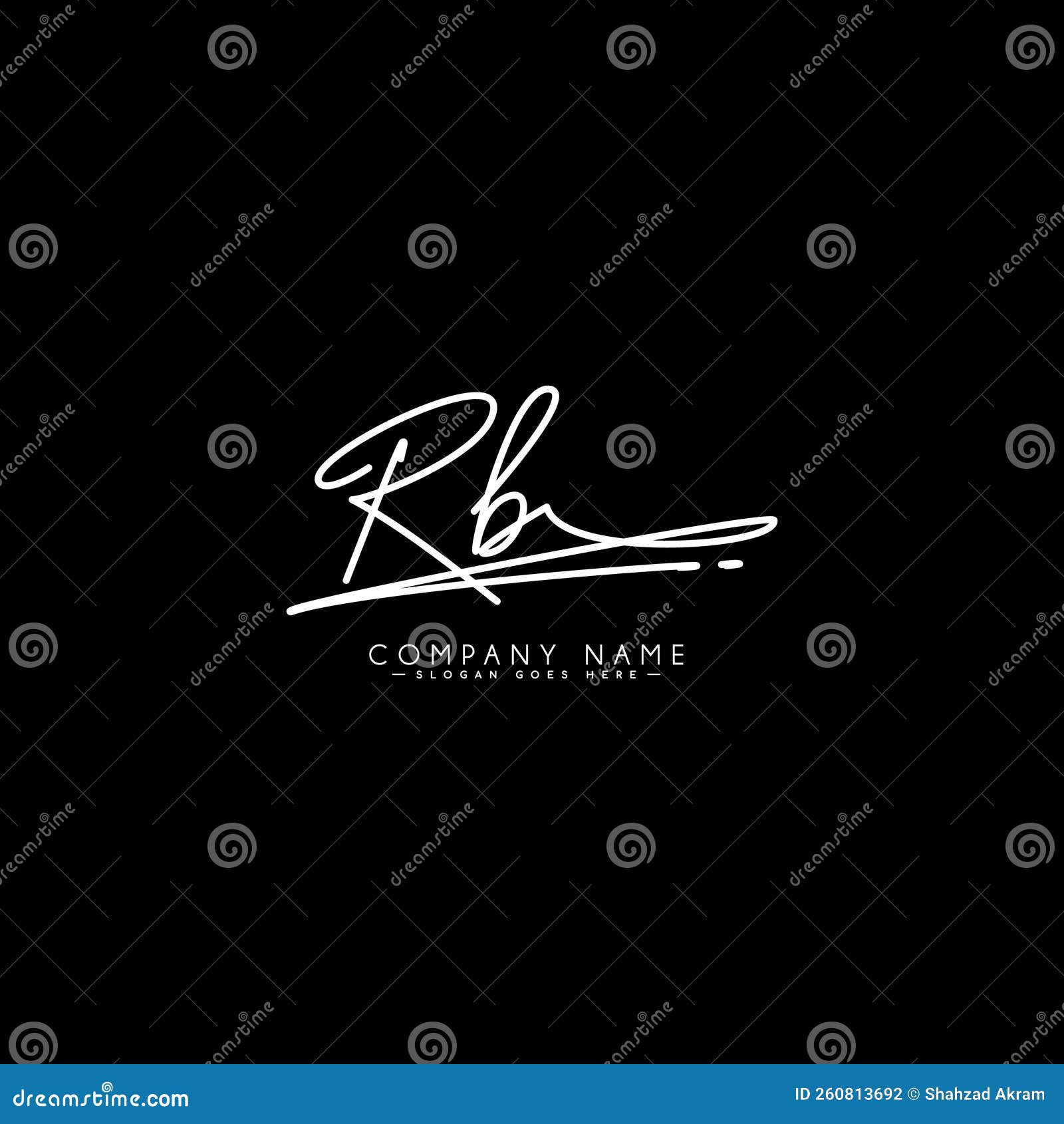 RB Simple Signature Logo - Handwritten Vector Template for R and B Logo ...