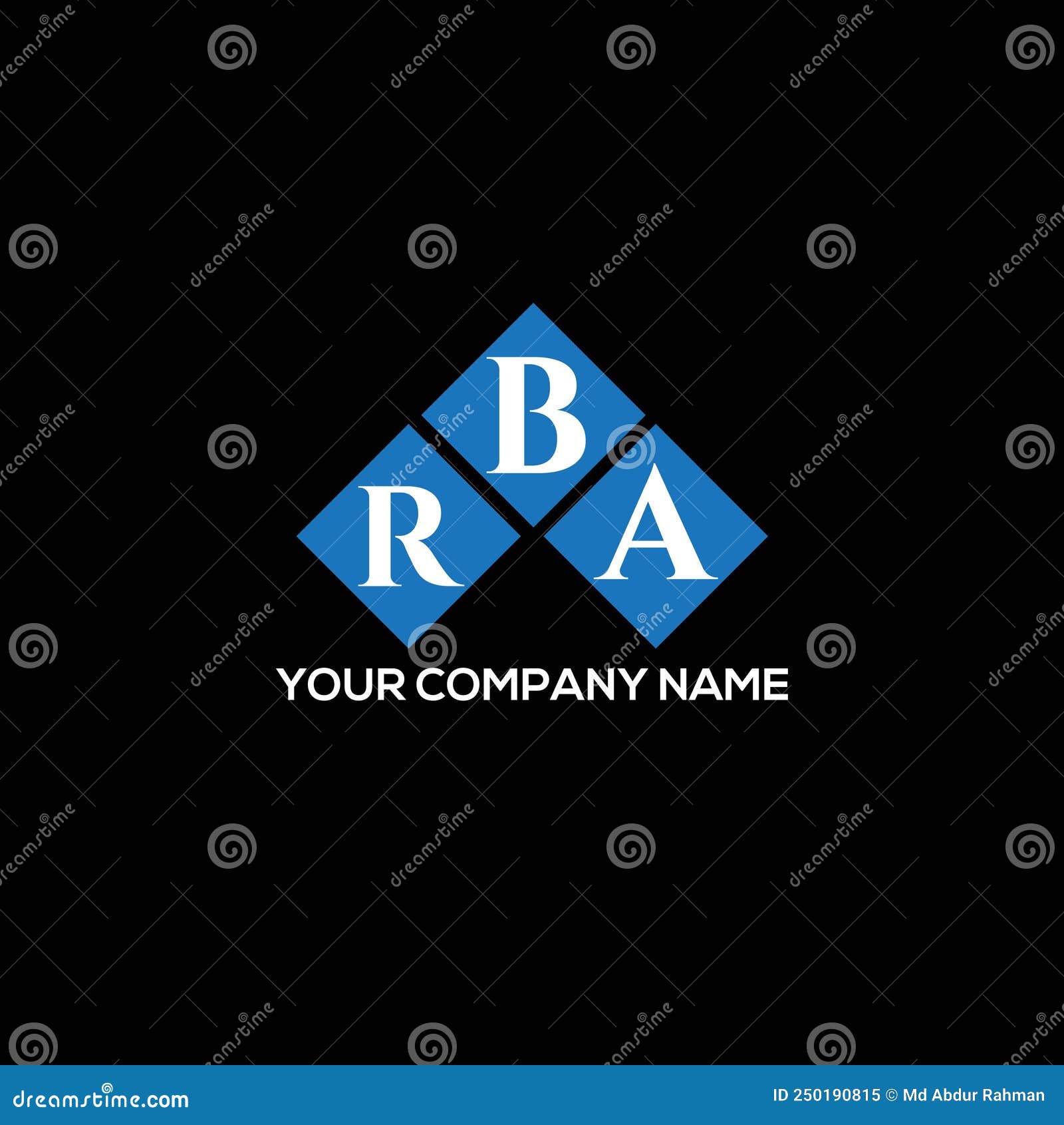 RBA Letter Logo Design On BLACK Background. RBA Creative Initials ...