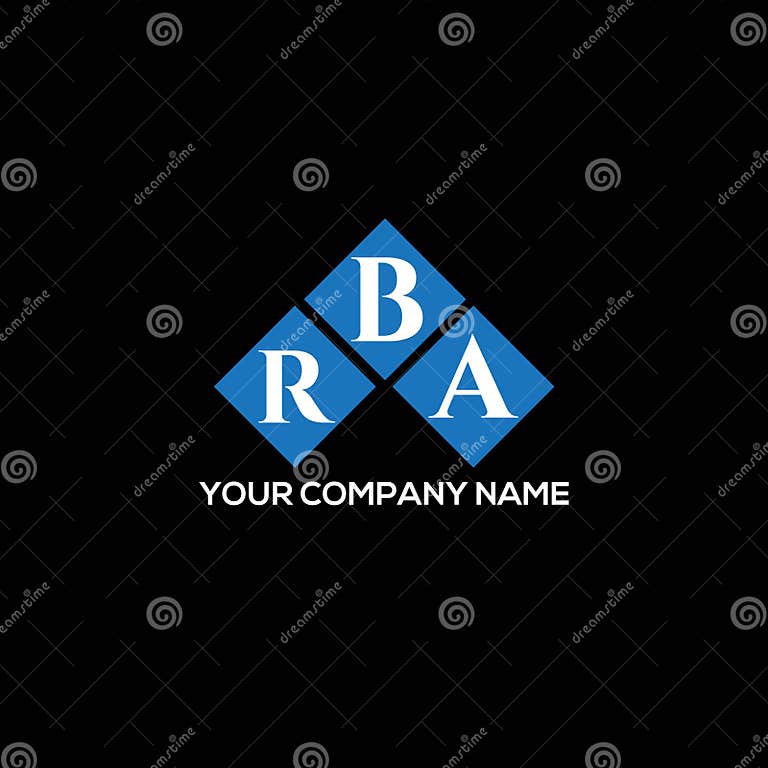 RBA Letter Logo Design on BLACK Background. RBA Creative Initials ...