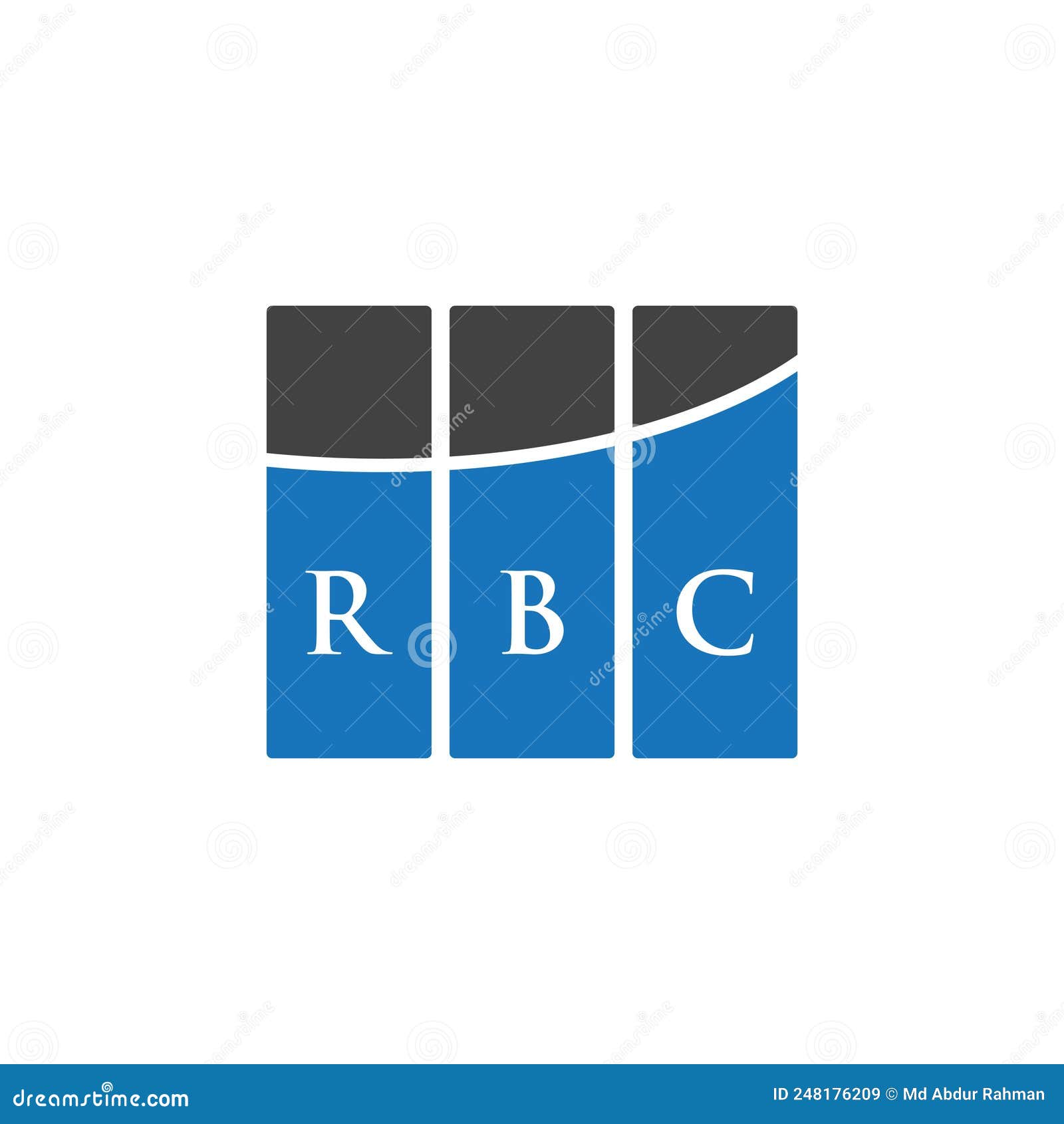 RBC Letter Logo Design on WHITE Background. RBC Creative Initials ...