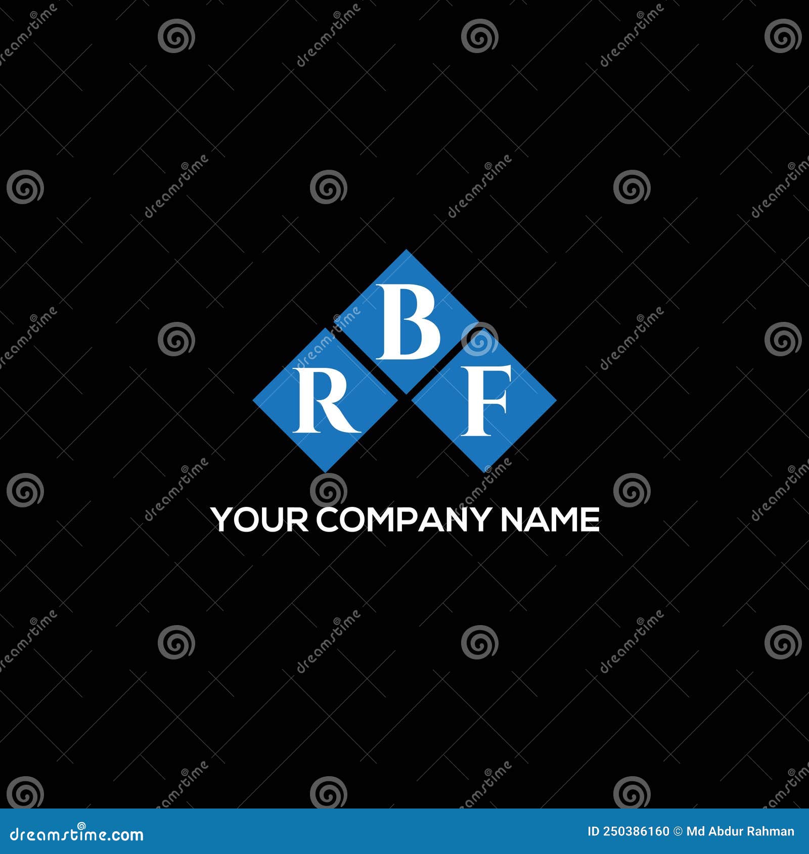 RBF Letter Logo Design on BLACK Background. RBF Creative Initials ...