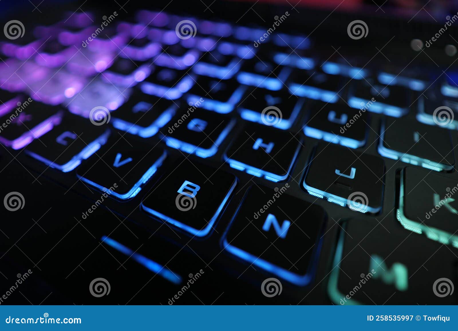 The RBG Backlight for Laptop Keyboard Stock Image - Image of technology ...
