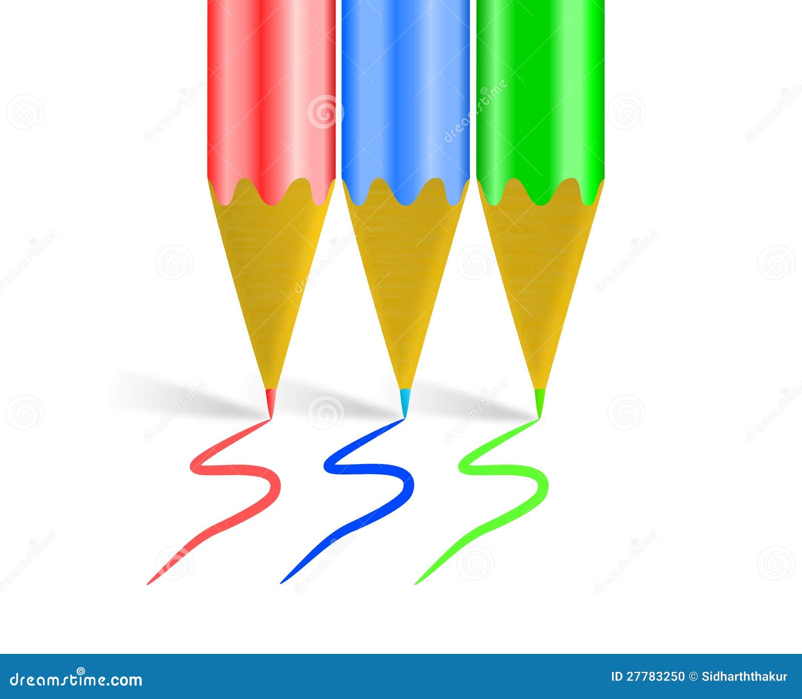RBG Color Scheme with Crayons Stock Illustration - Illustration of ...