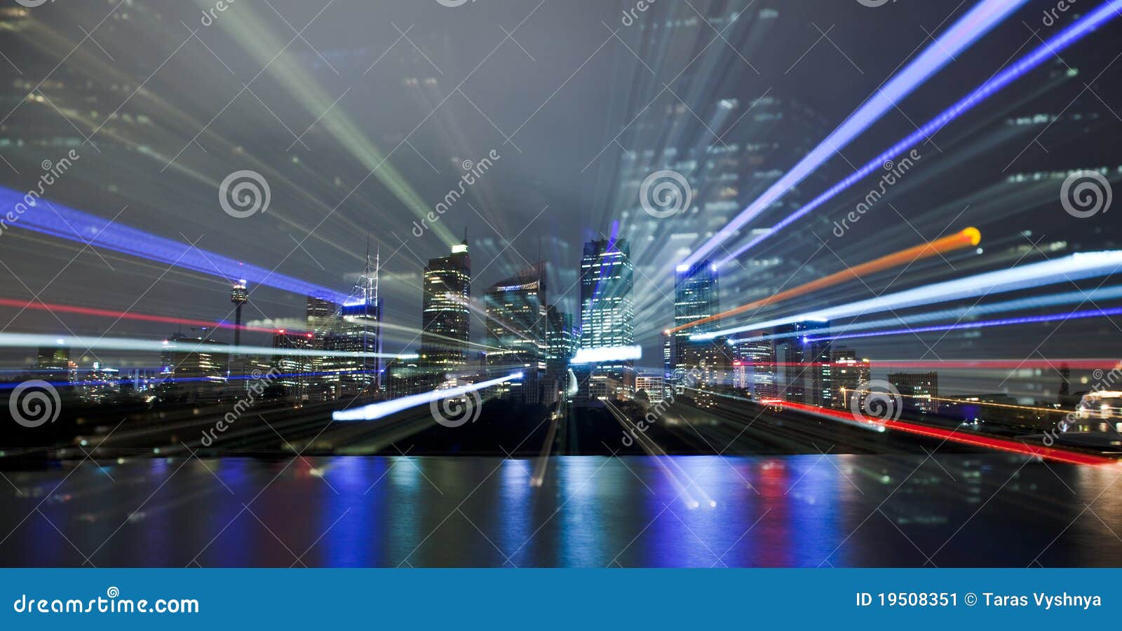 RBG Towers Blur stock image. Image of neon, abstract - 19508351