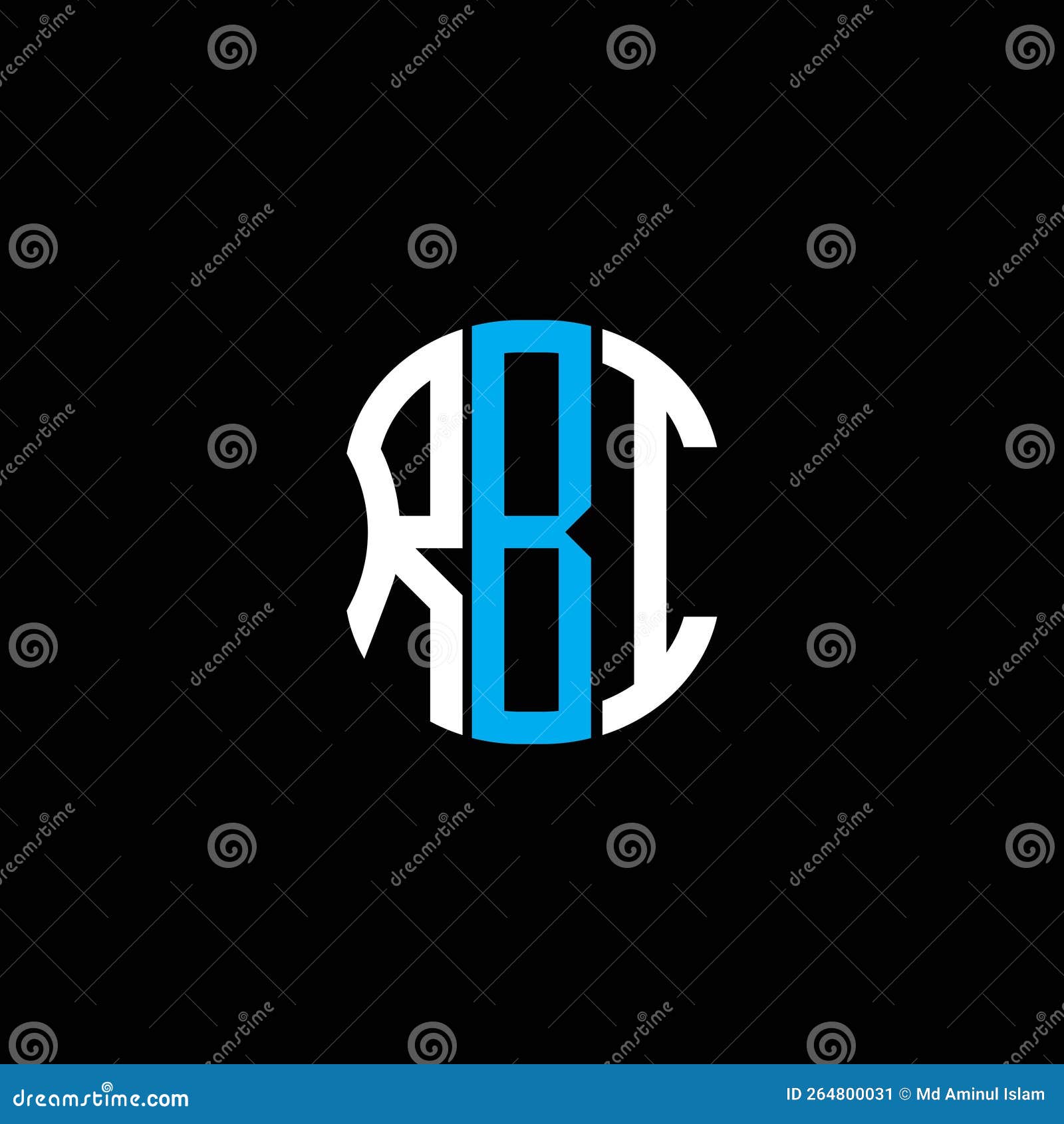 RBI Letter Logo Abstract Creative Design. Stock Vector - Illustration ...