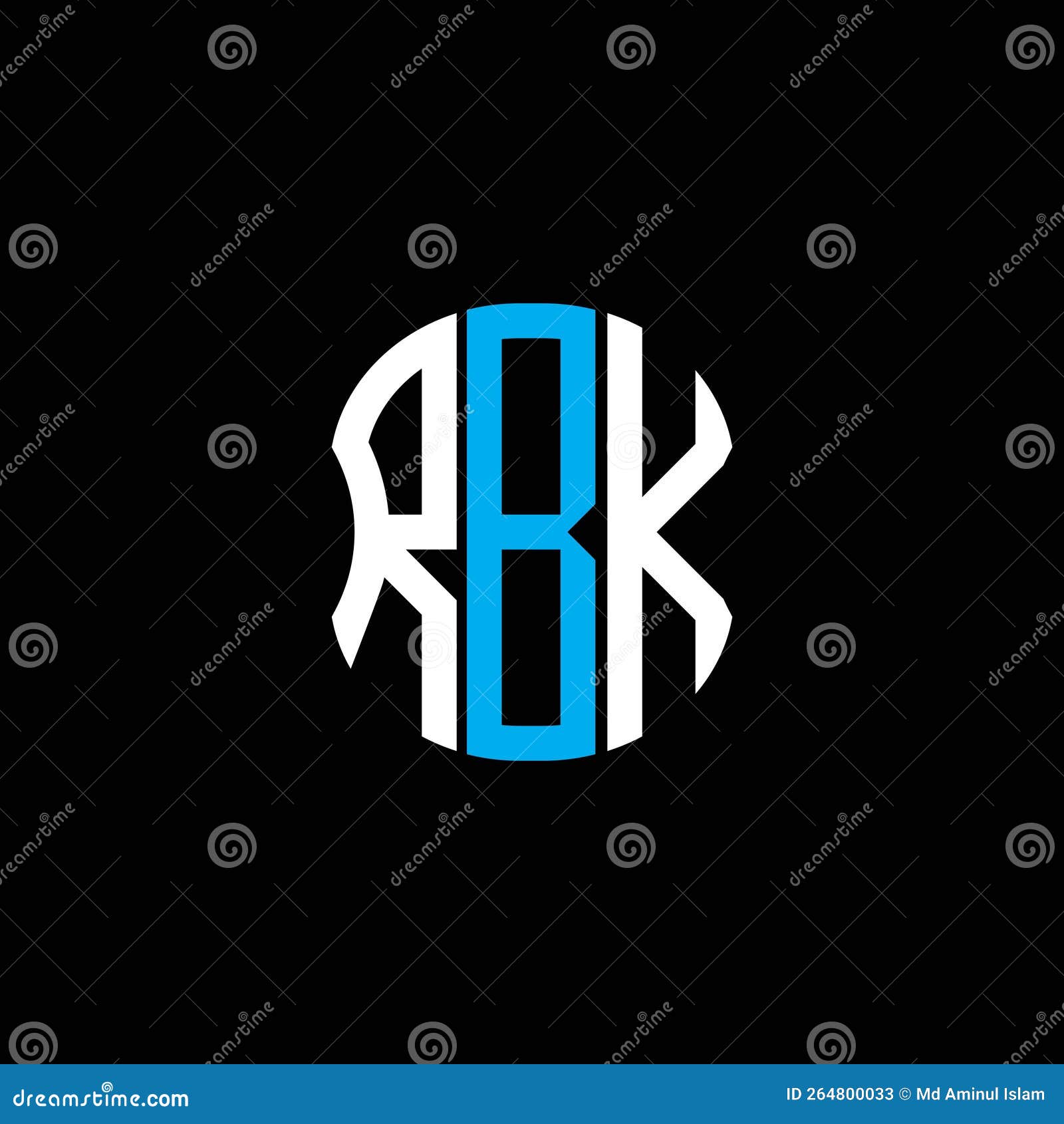 RBK Letter Logo Abstract Creative Design. Stock Vector - Illustration ...