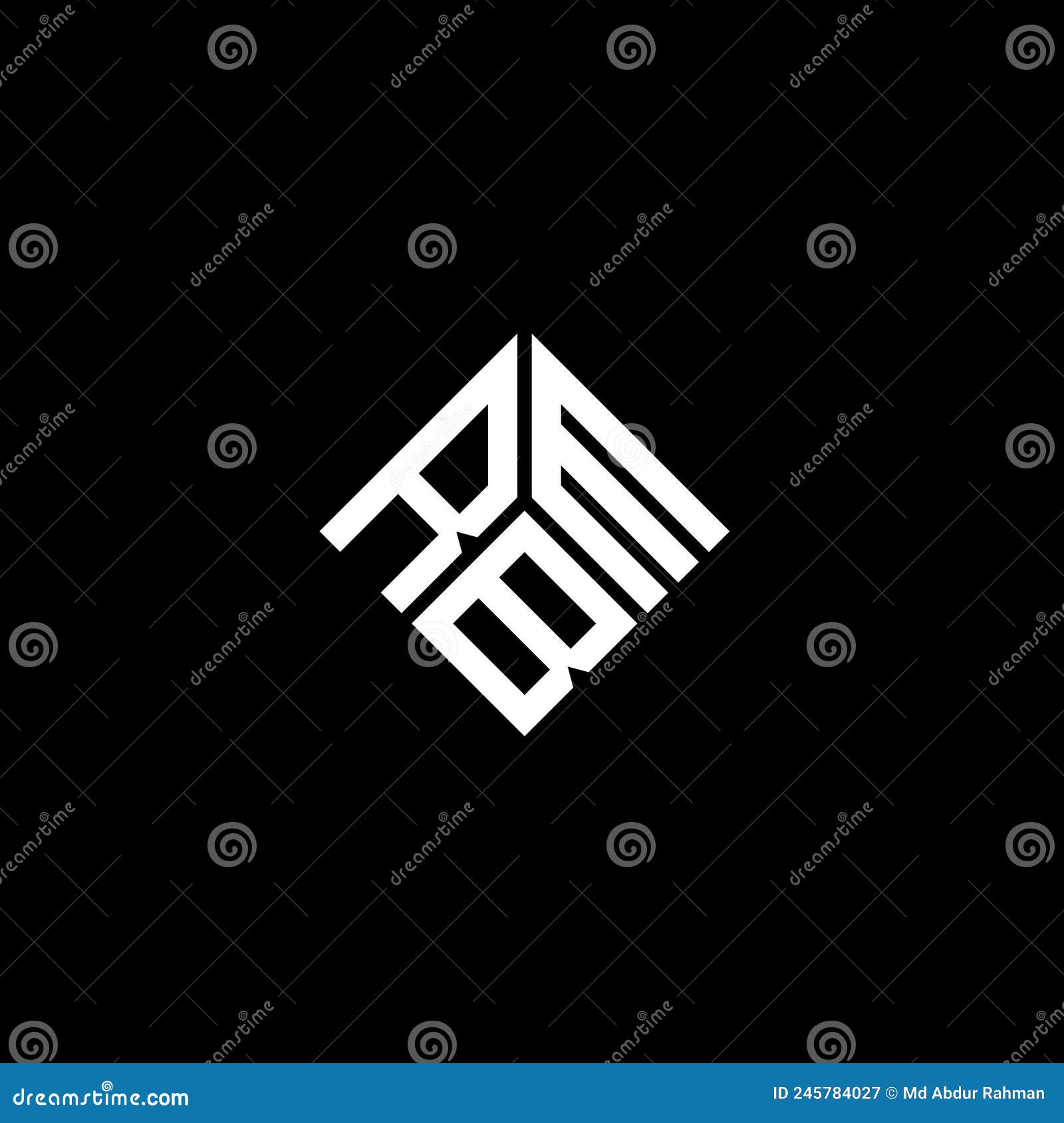 RBM Letter Logo Design on Black Background. RBM Creative Initials ...