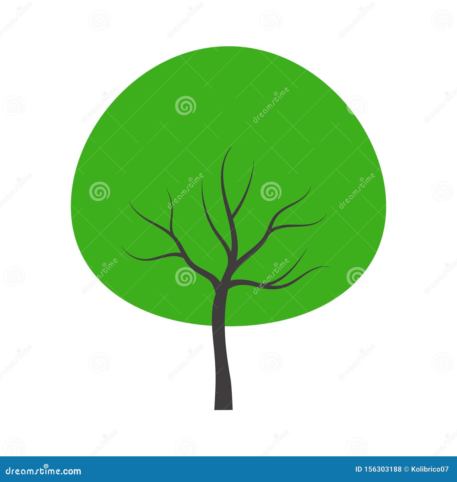 ?rbol verde del vector ilustración del vector. Ilustración de flora - 156303188