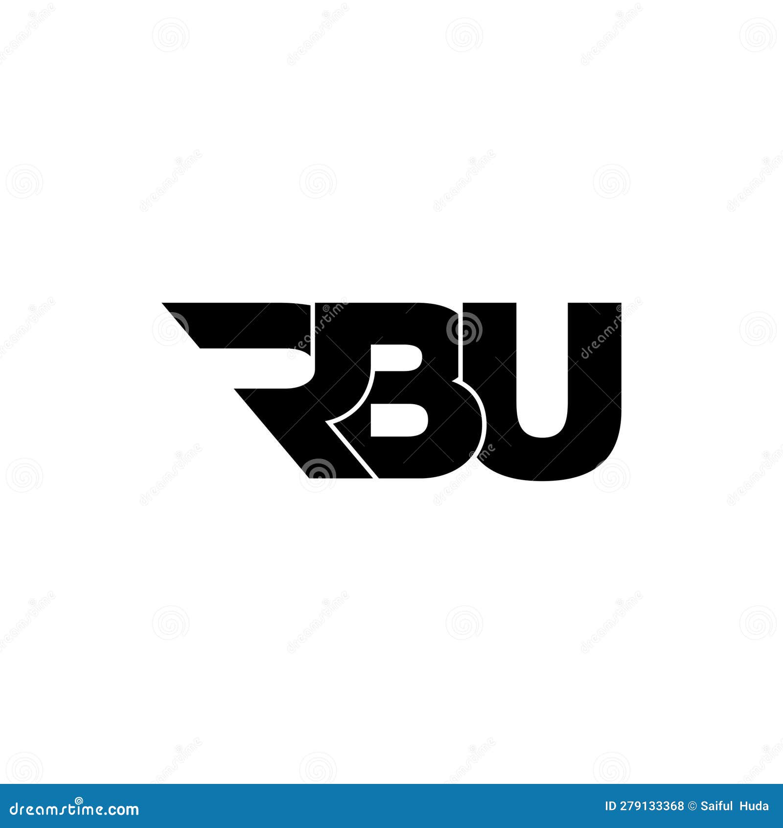 RBU Letter Monogram Logo Design Vector Stock Vector - Illustration of ...