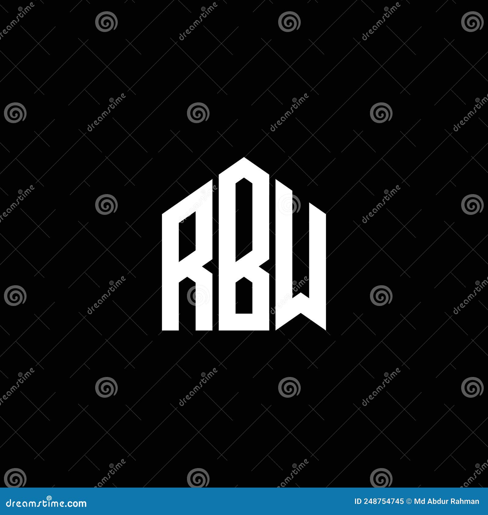 RBW Letter Logo Design On BLACK Background. RBW Creative Initials ...