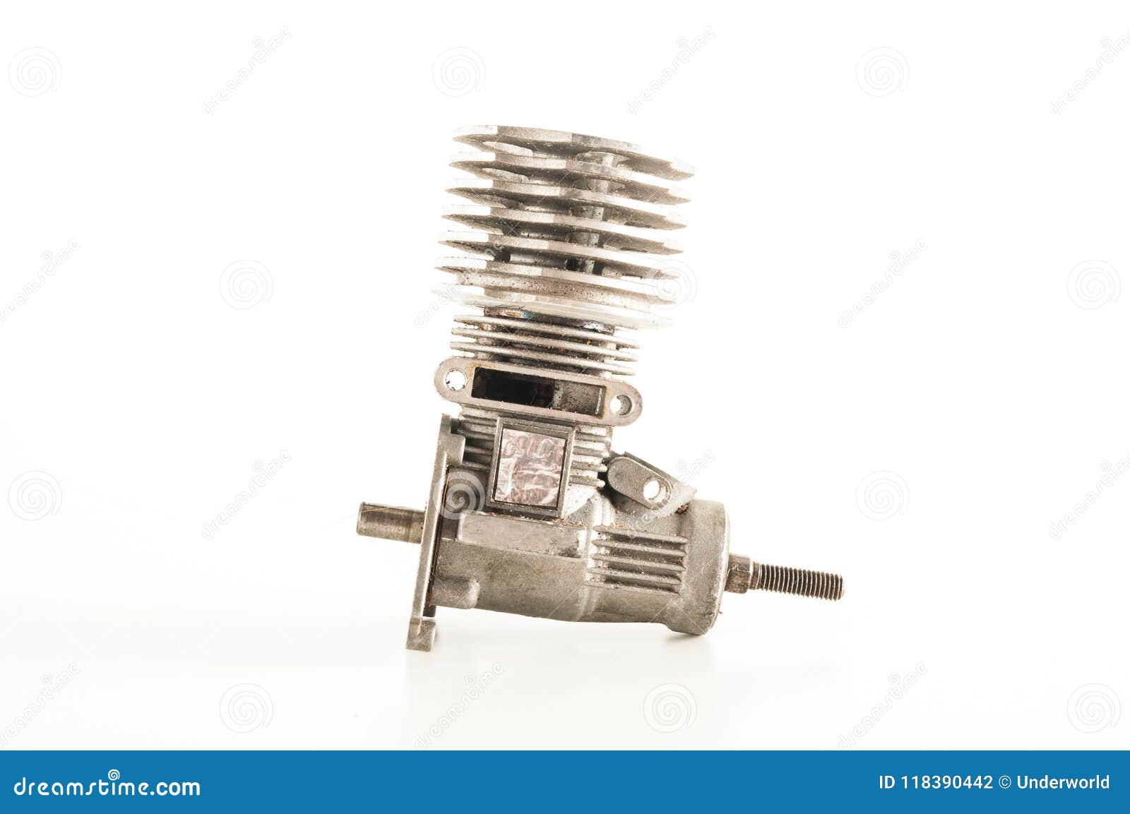 Rc Helicopter Engine on White Background Stock Photo - Image of model ...