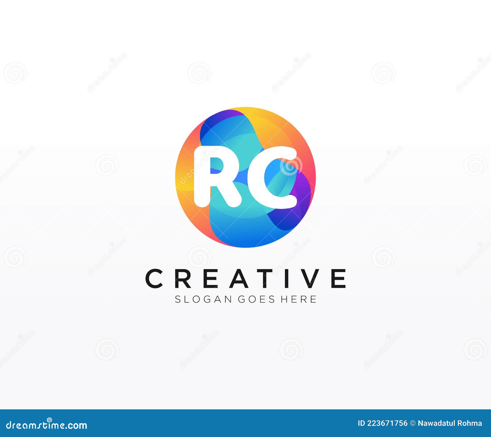 RC Initial Logo with Colorful Circle Template Vector Stock Vector ...